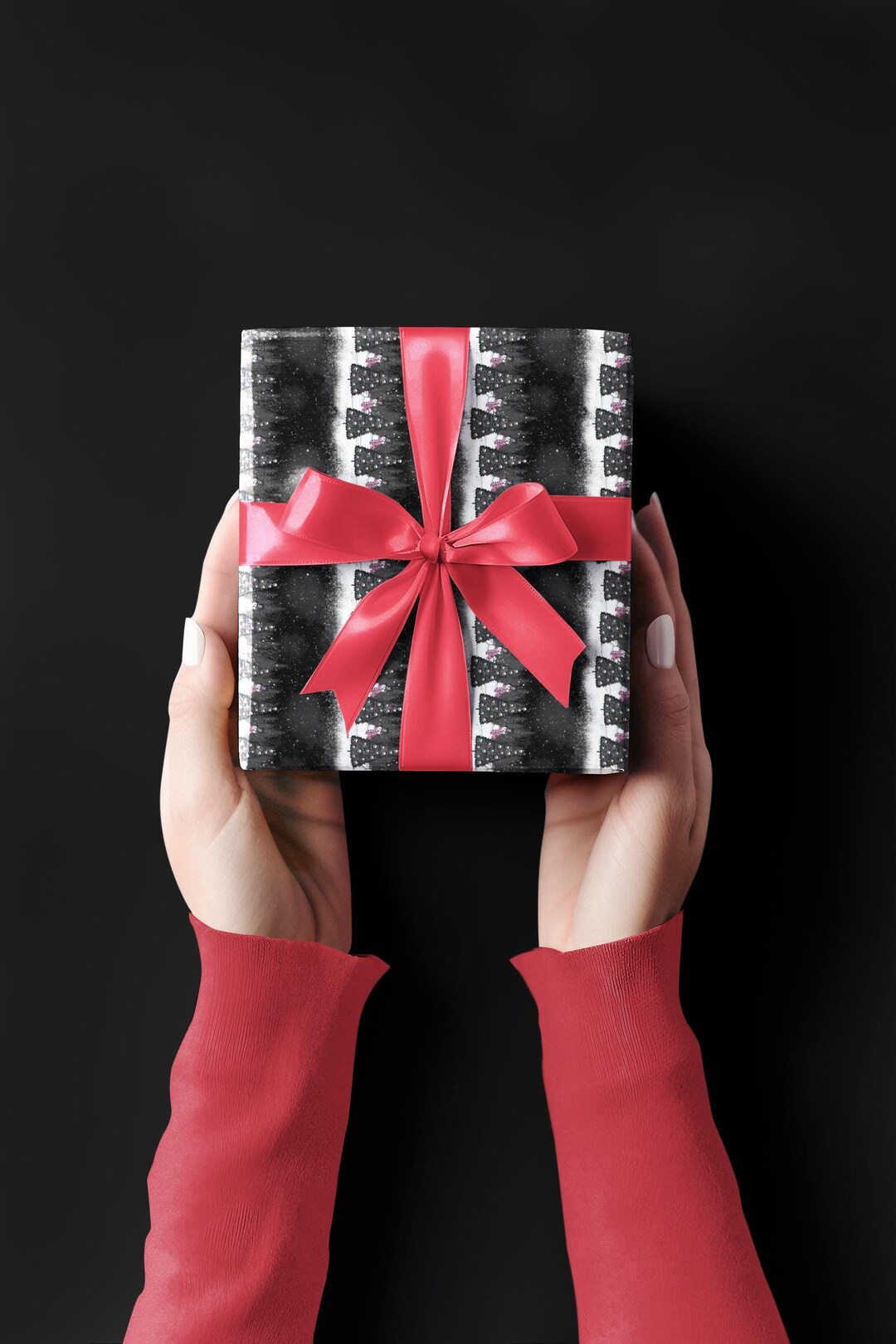 Gothic Christmas Wrapping Paper: Skeleton Skull Tree, Evil Snowman ...