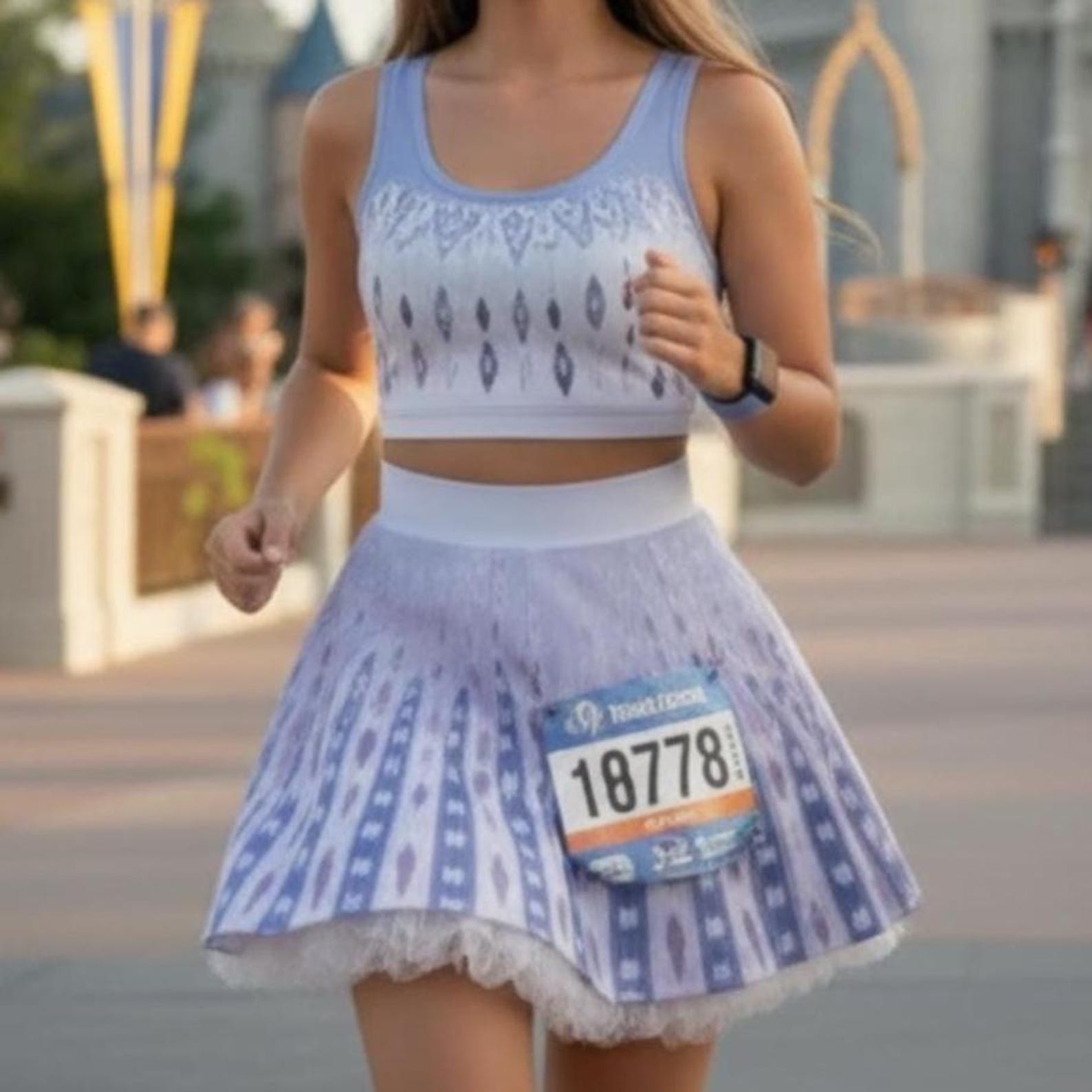 Frozen Ice Queen Inspired Skater Skirt: Running Costume Cosplay ...