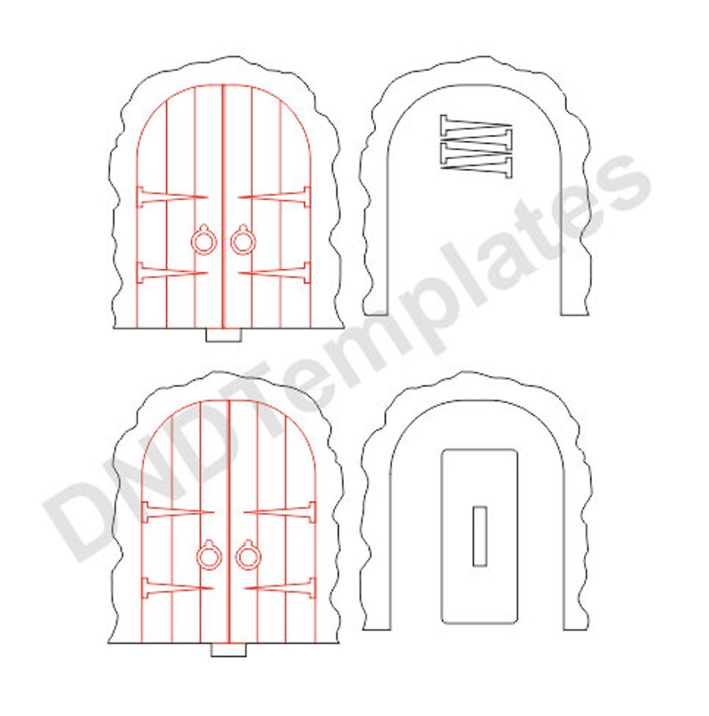 Template for RPG Douple Door - Svg, Pdf, Eps, Dxf Lasercut File - Etsy