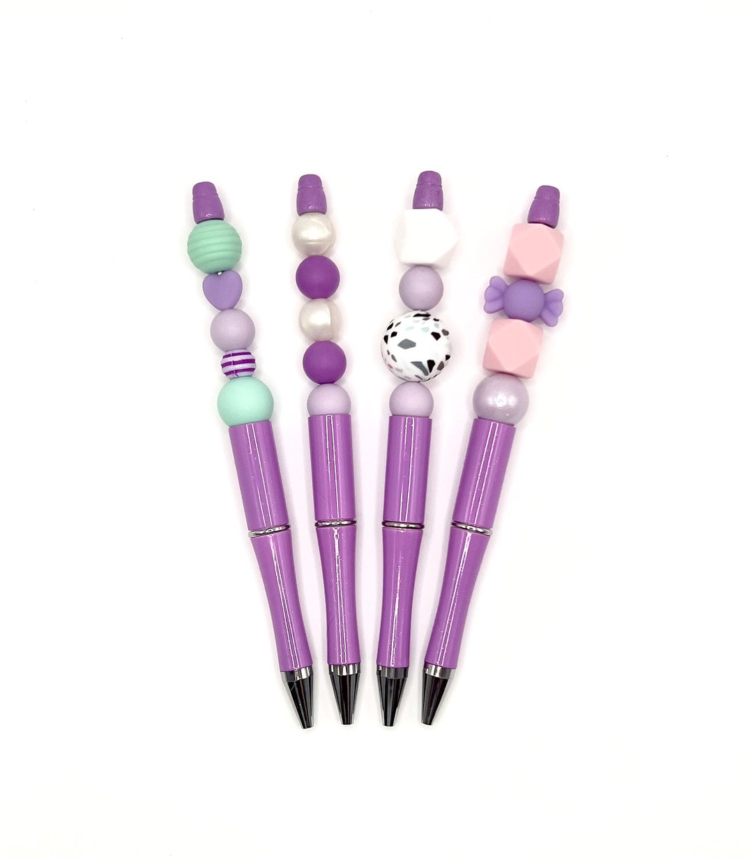 Beaded Pens, Fidget Pens, Silicone Beads, Beadable Pens, Black Ink Pen ...