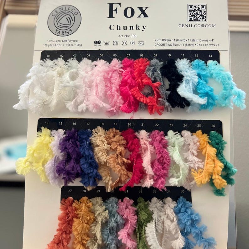 Chenille Yarn Color Chart – Explore Our Full Color Range - Etsy