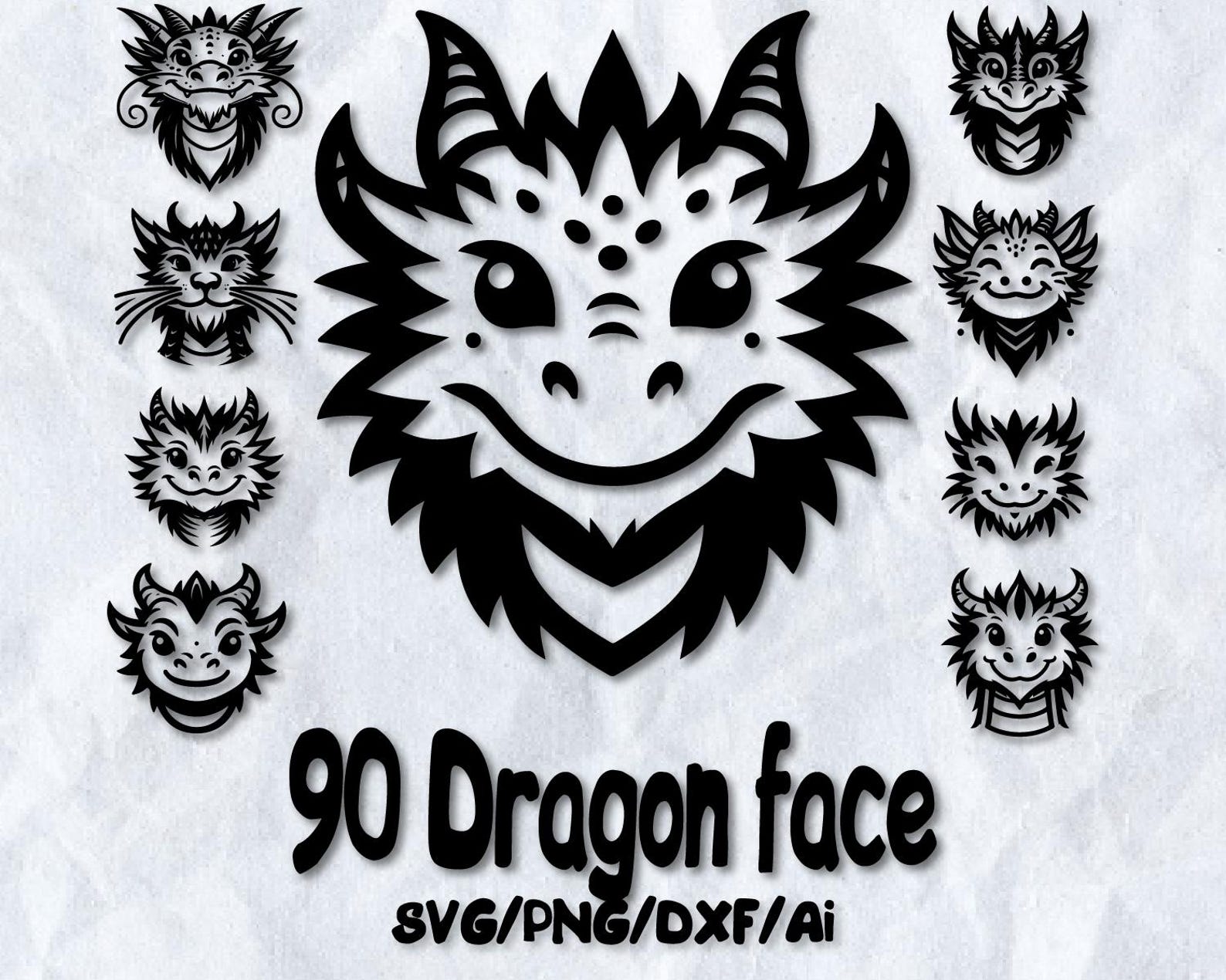 90 Dragon Face Svg Bundle, Dragon Svg, Dragon Cut File, Dragons Head ...
