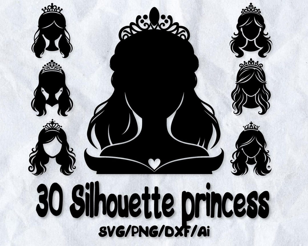 30 Princess Silhouette Svg Bundle, Princess Cut Files for Cricut ...