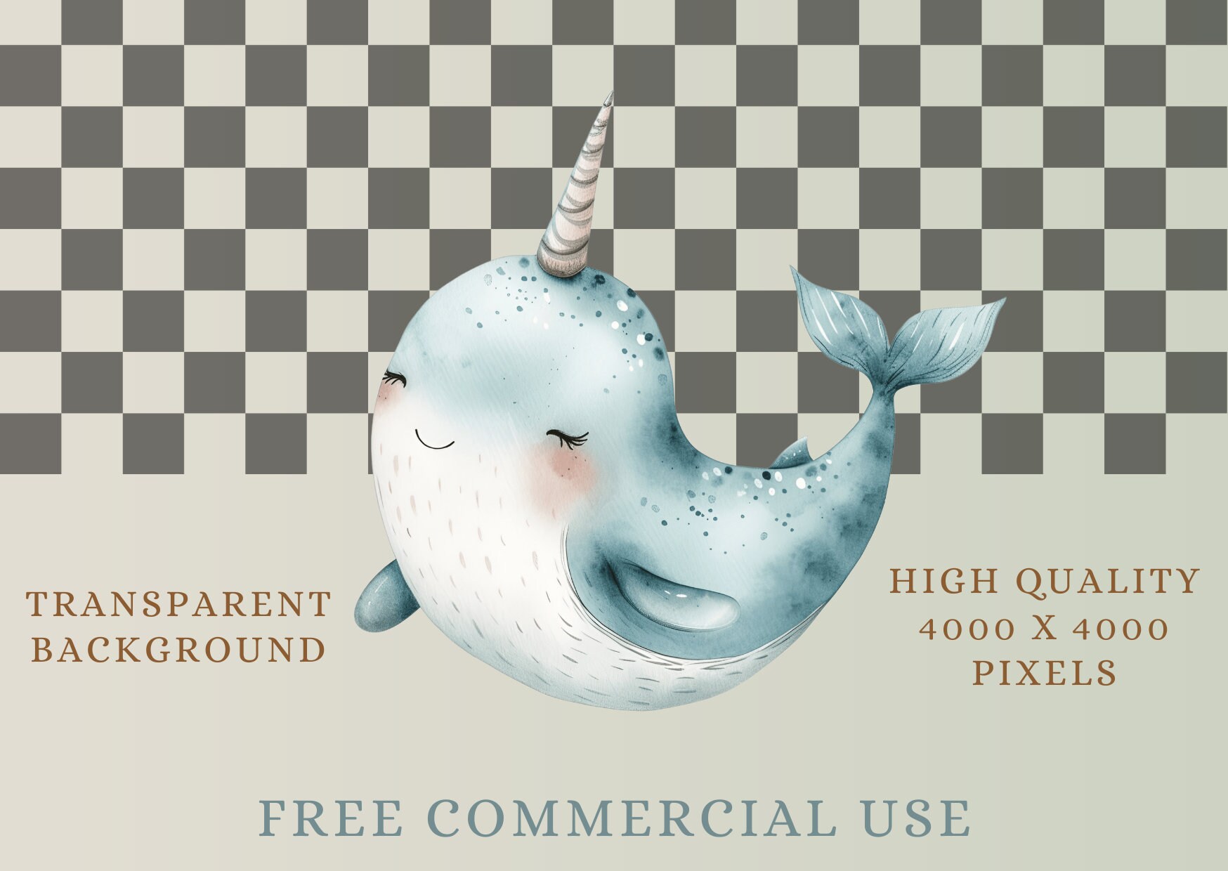 360 Undersea Watercolor Clipart Bundle Cute Ocean Animals PNG Baby ...