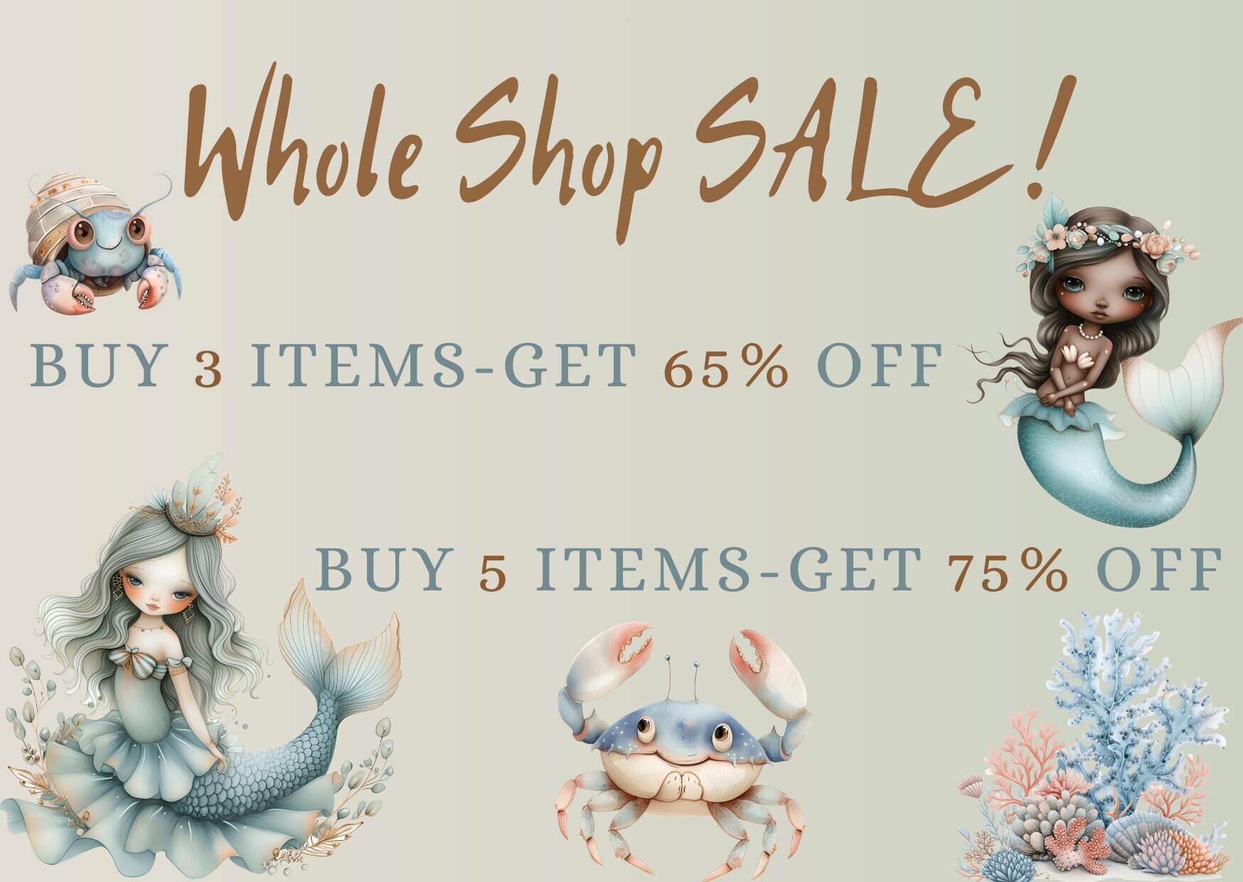 360 Undersea Watercolor Clipart Bundle Cute Ocean Animals PNG Baby ...