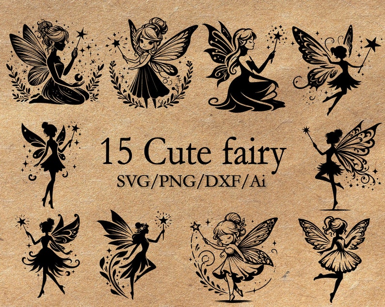15 Fairy Silhouette SVG Bundle, Fairy Silhouette Svg, Fairy Clipart ...