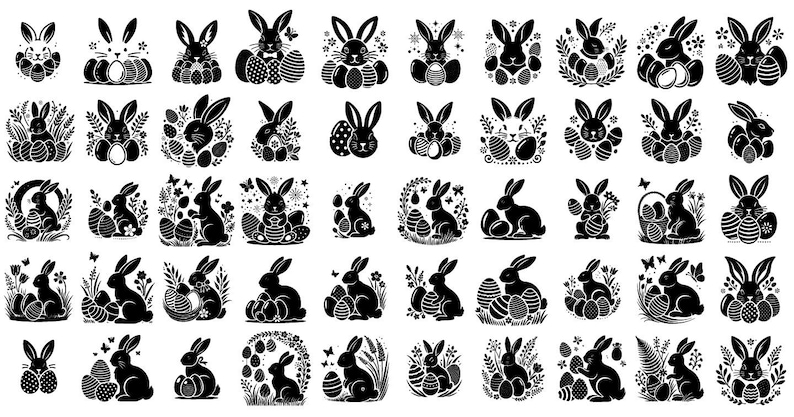 50 Easter Bunny Svg, Rabbit Head Svg, Happy Easter Svg, Bunny Ears ...