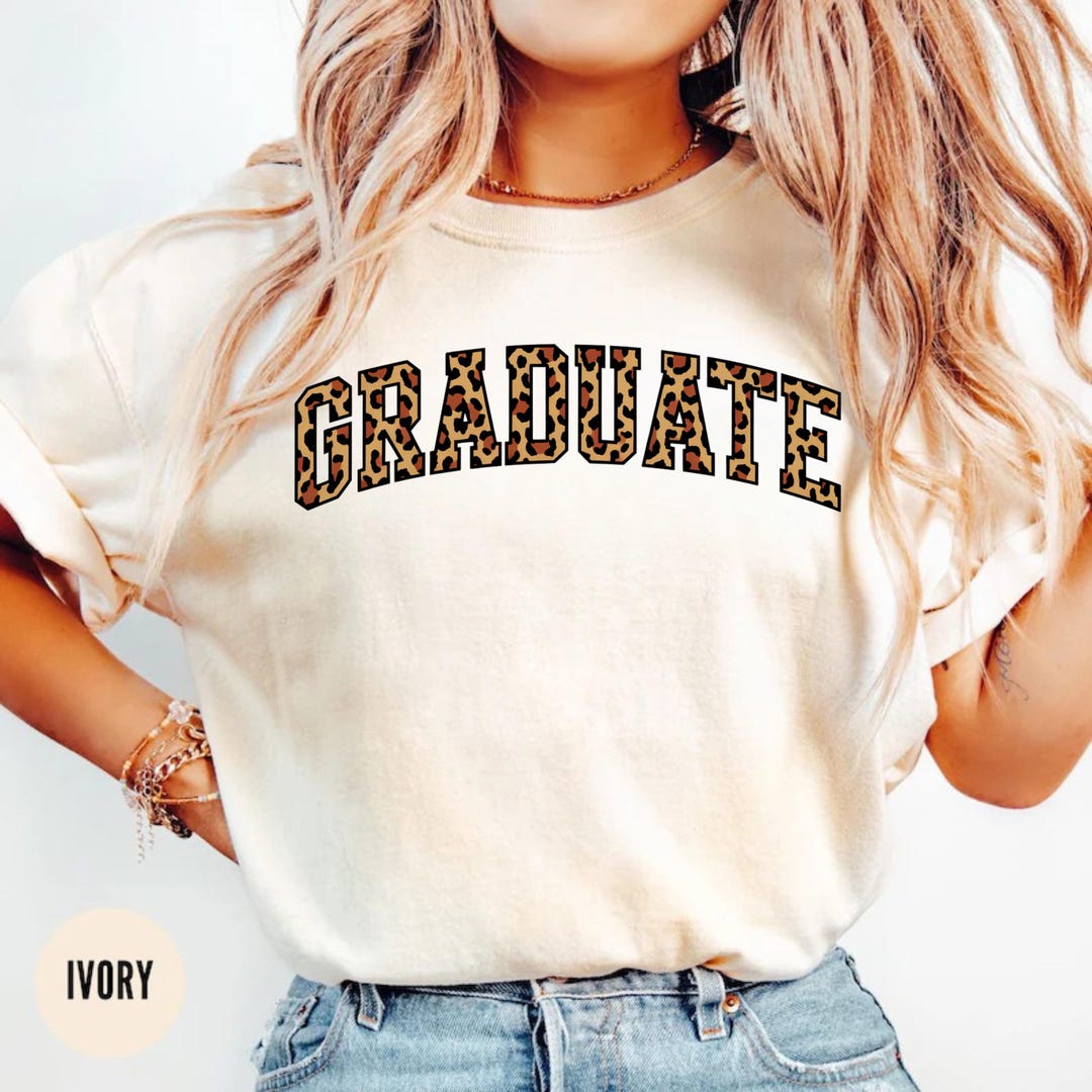Leopard Print Graduate Shirt, Class of 2025 Graduation Tee, Animal ...