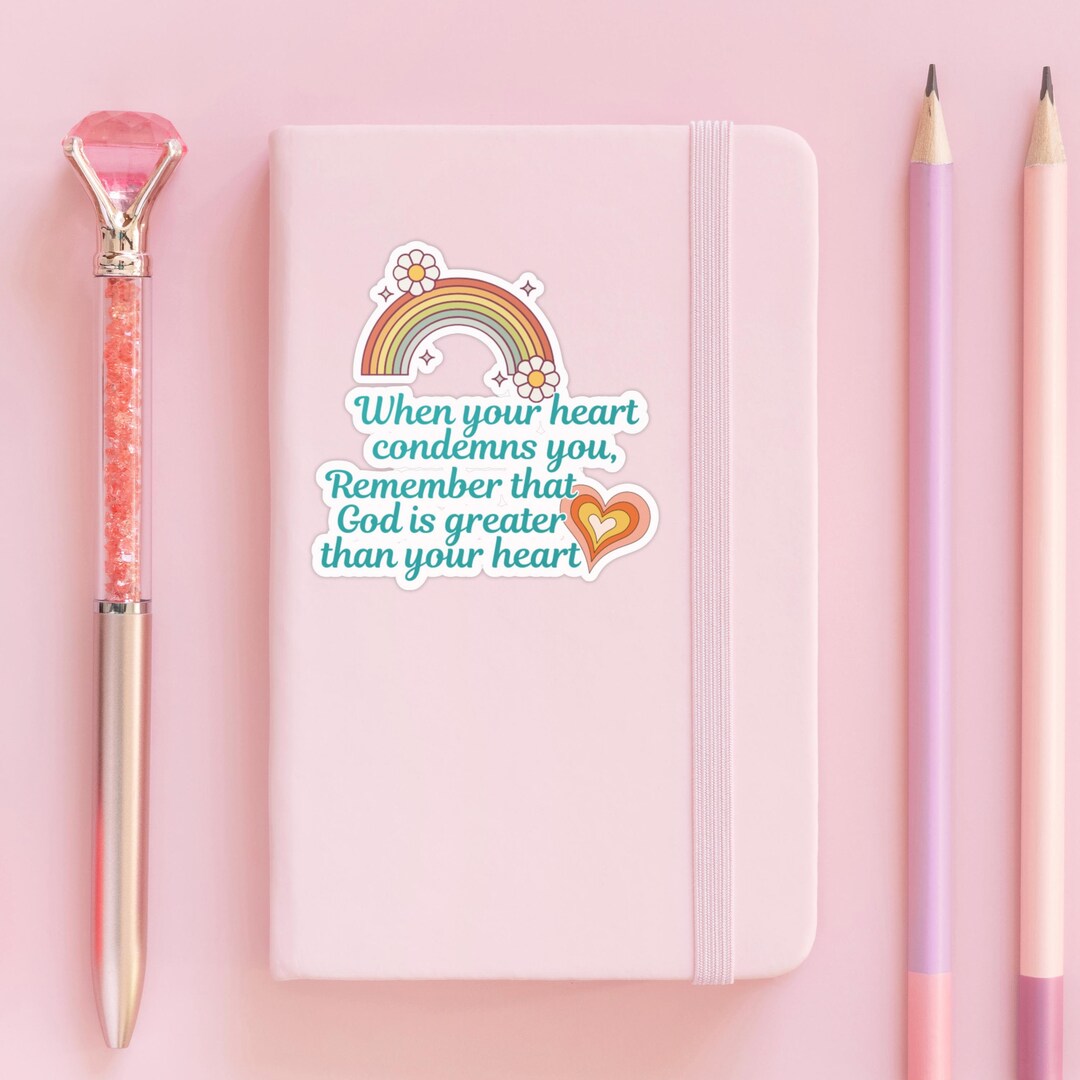 God is Greater Than Your Heart Sticker Bible Verse Quote Sticker Gift ...