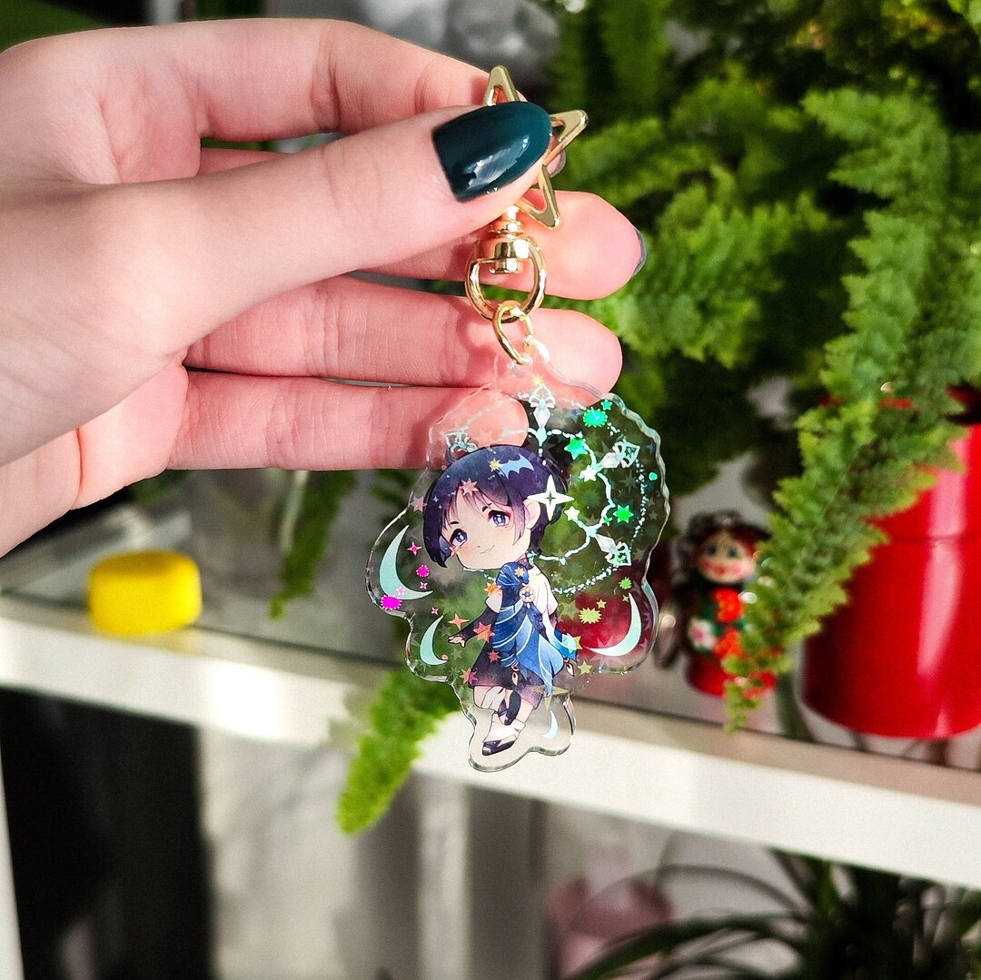 Wanderer/scaramouche Genshin Impact Acrylic Keychain Chibi Anime Style ...