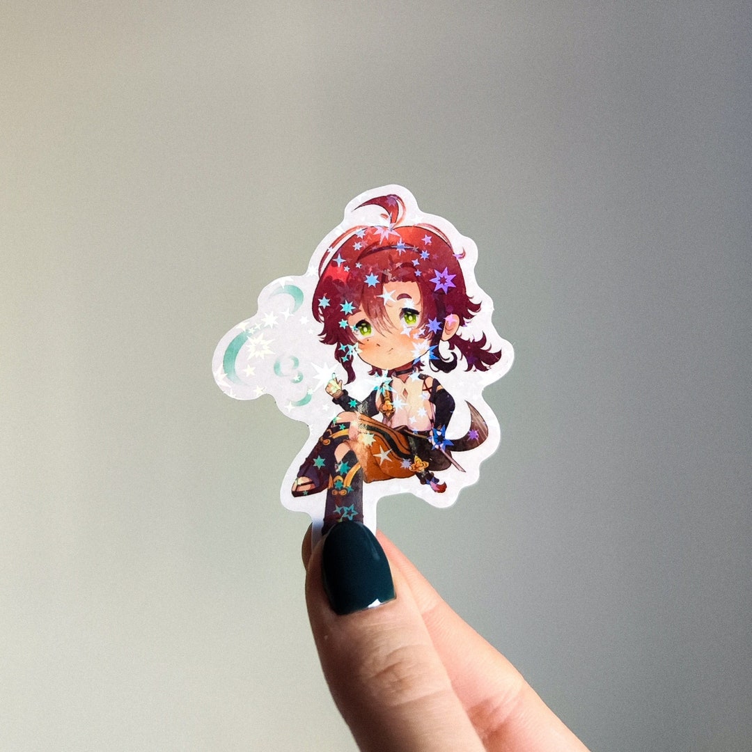 Heizou Genshin Impact Vinyl Holographic Sticker - Chibi Anime Style ...