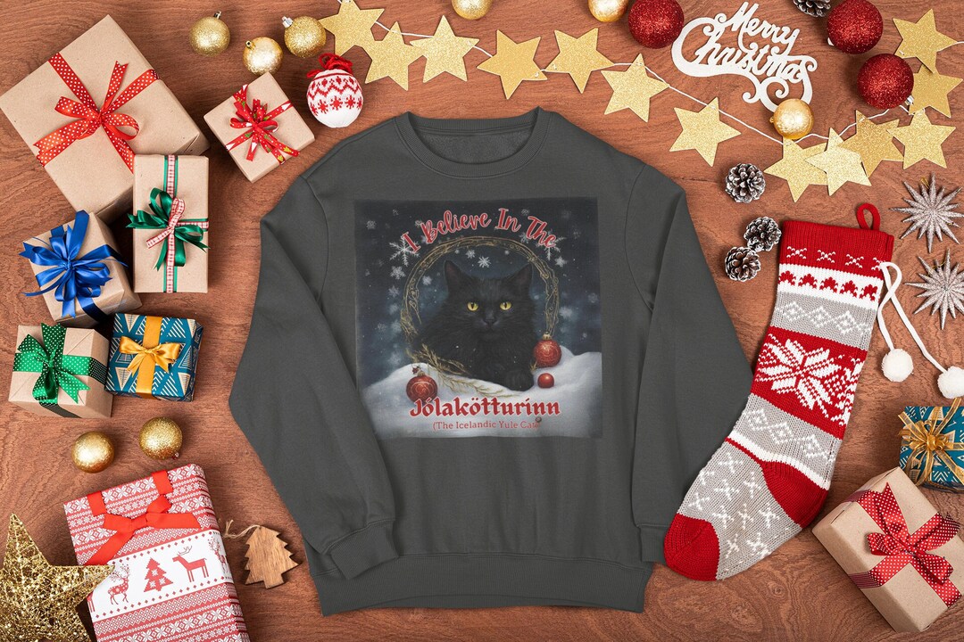 Yule Cat Sweatshirt Black Cat Christmas Shirt Cat Lover Gift - Etsy