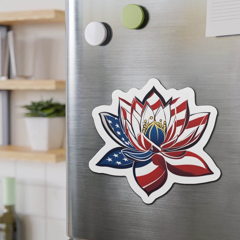 Kamala Means "lotus" Patriotic Lotus Flower Die-cut Magnet - American ...