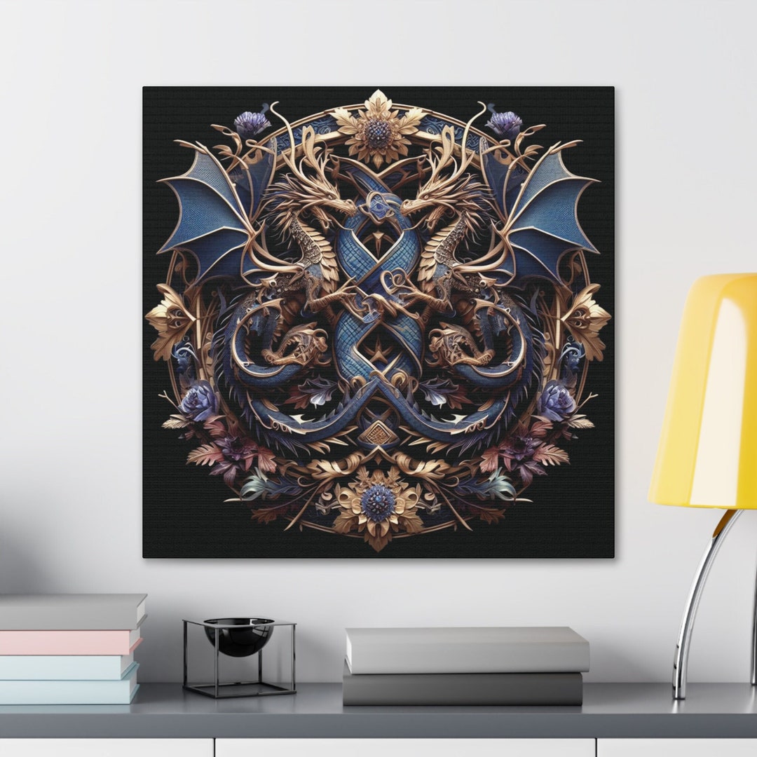 Scottish Heraldic Dragon Wall Print Unique Celtic Decor Dragon Art ...