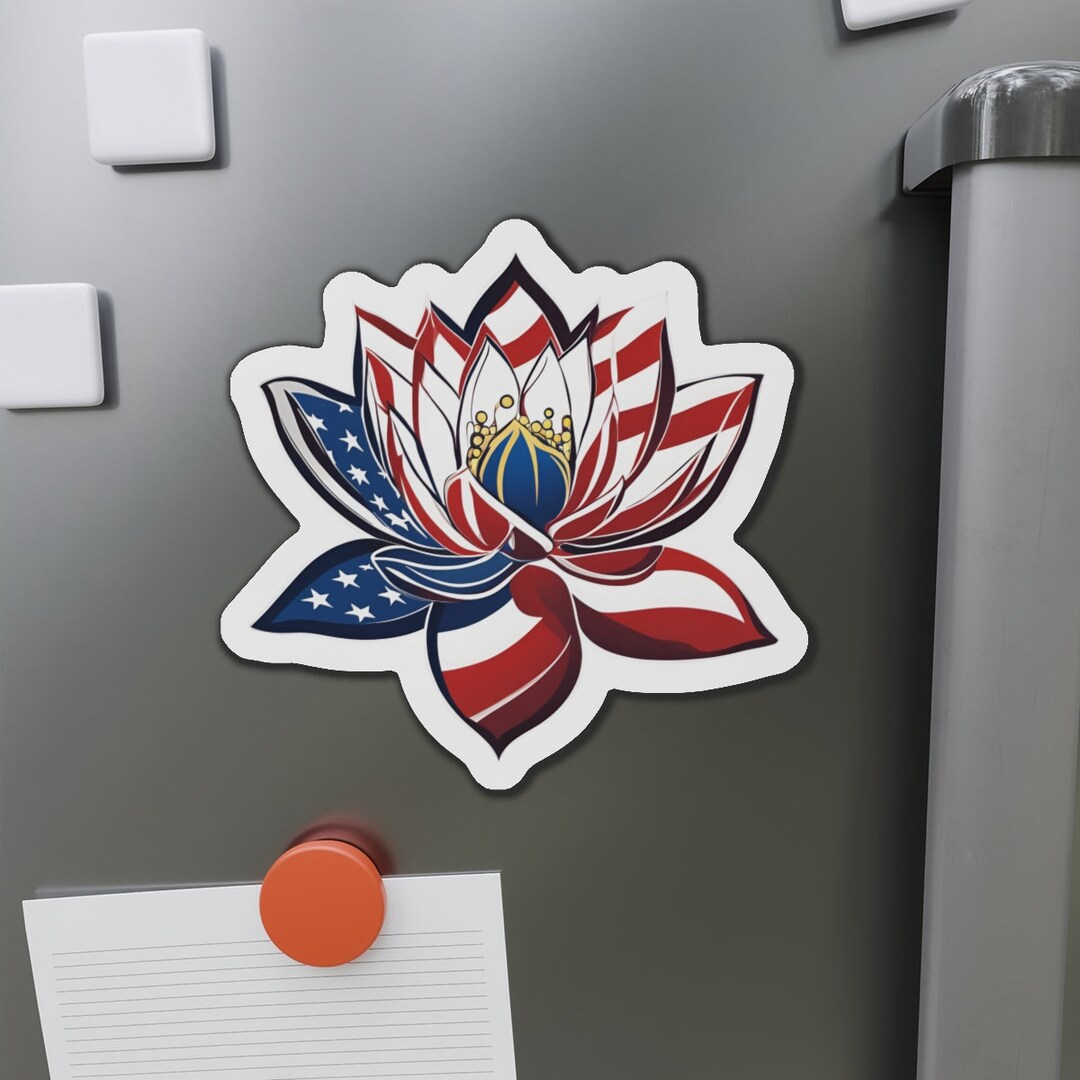 Kamala Means "lotus" Patriotic Lotus Flower Die-cut Magnet - American ...
