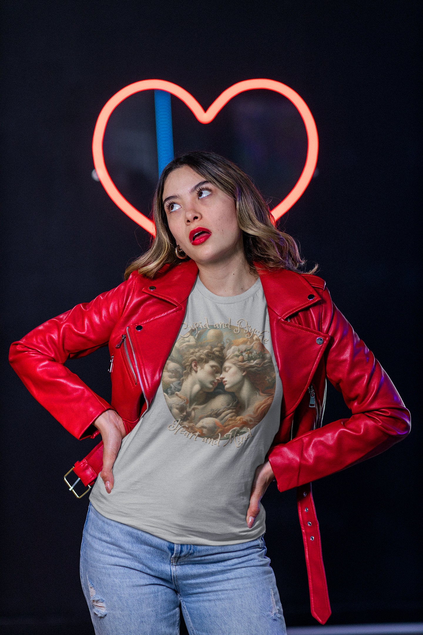 Cupid and Psyche Embrace Heart and Mind Mythology T-shirt Lovers ...