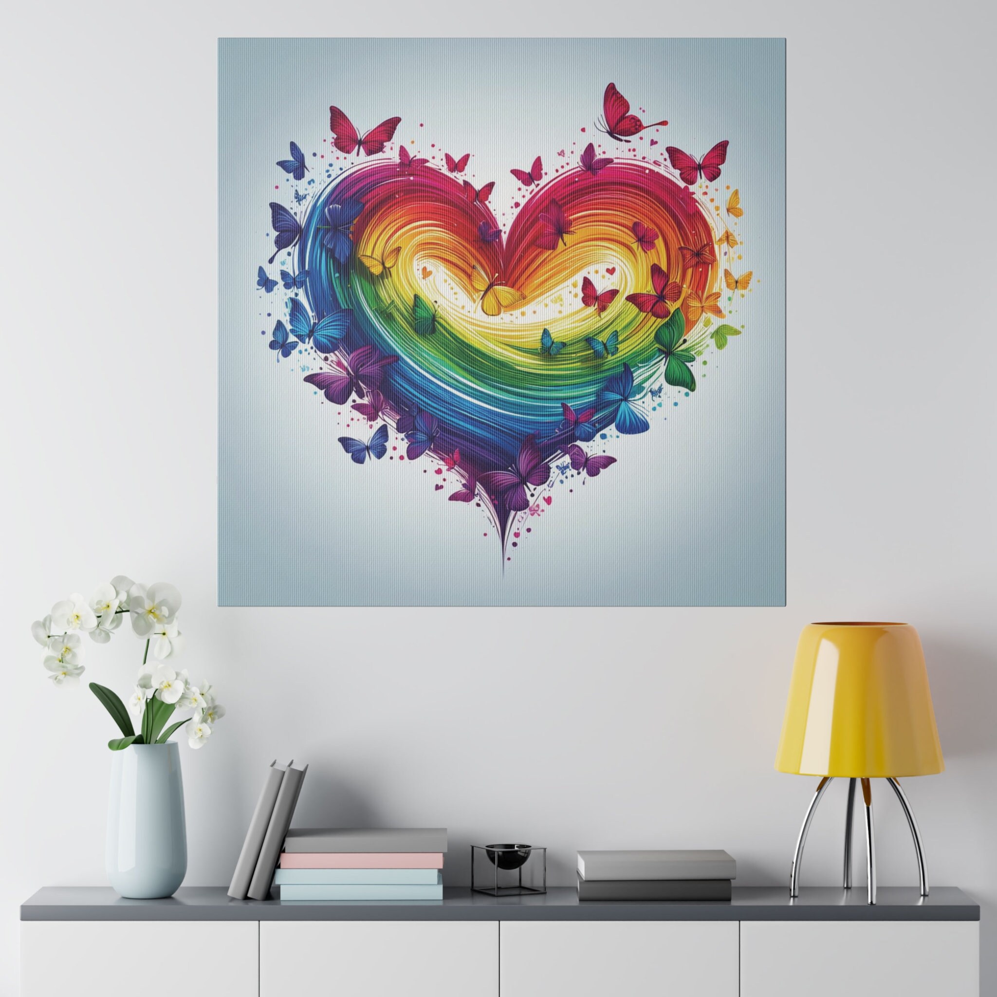 Pride Heart Butterflies Canvas Print LGBTQ Pride Wall Art Gay Pride ...
