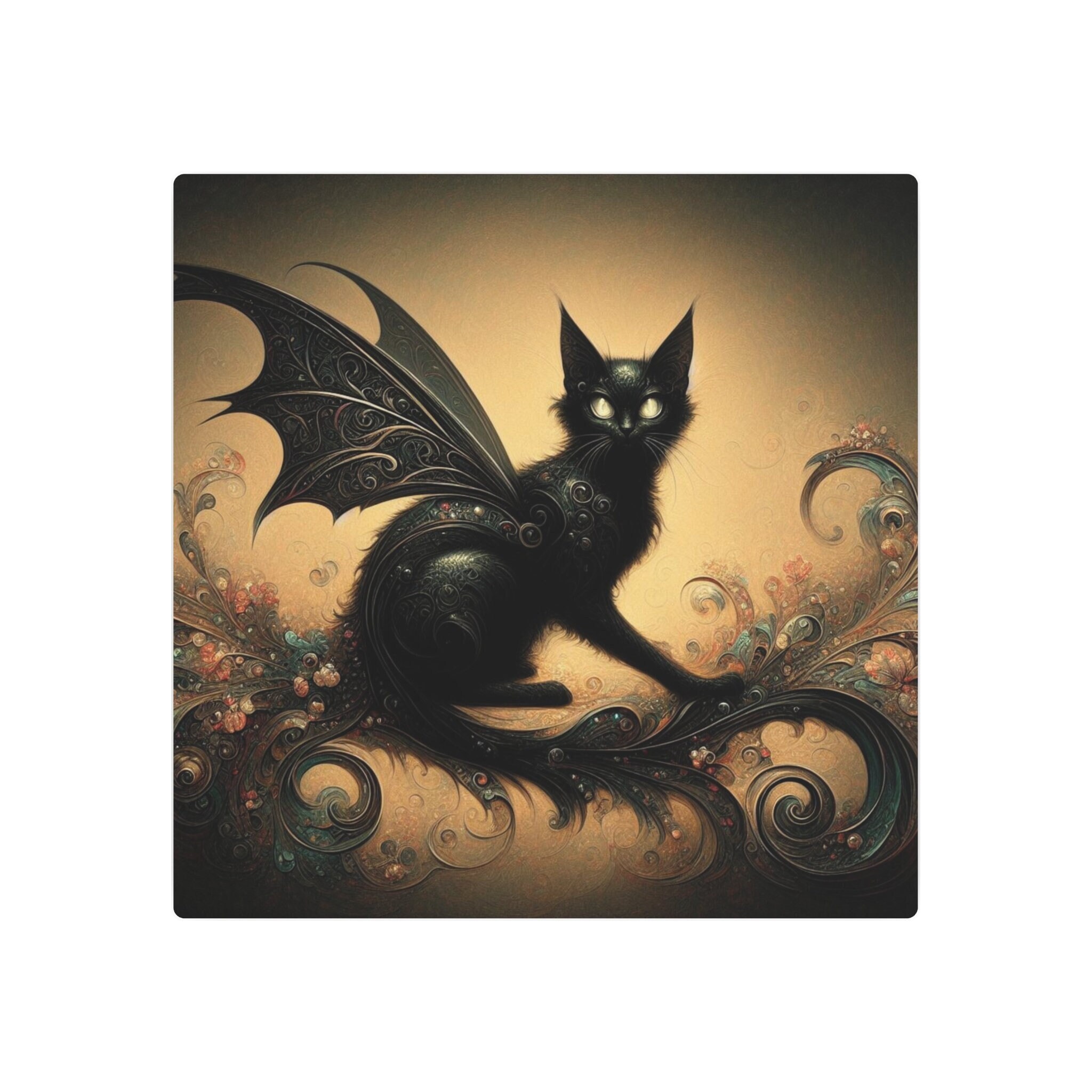 Malevolent Faerie Cat Metal Wall Print Mystical Home Decor Metal Art ...