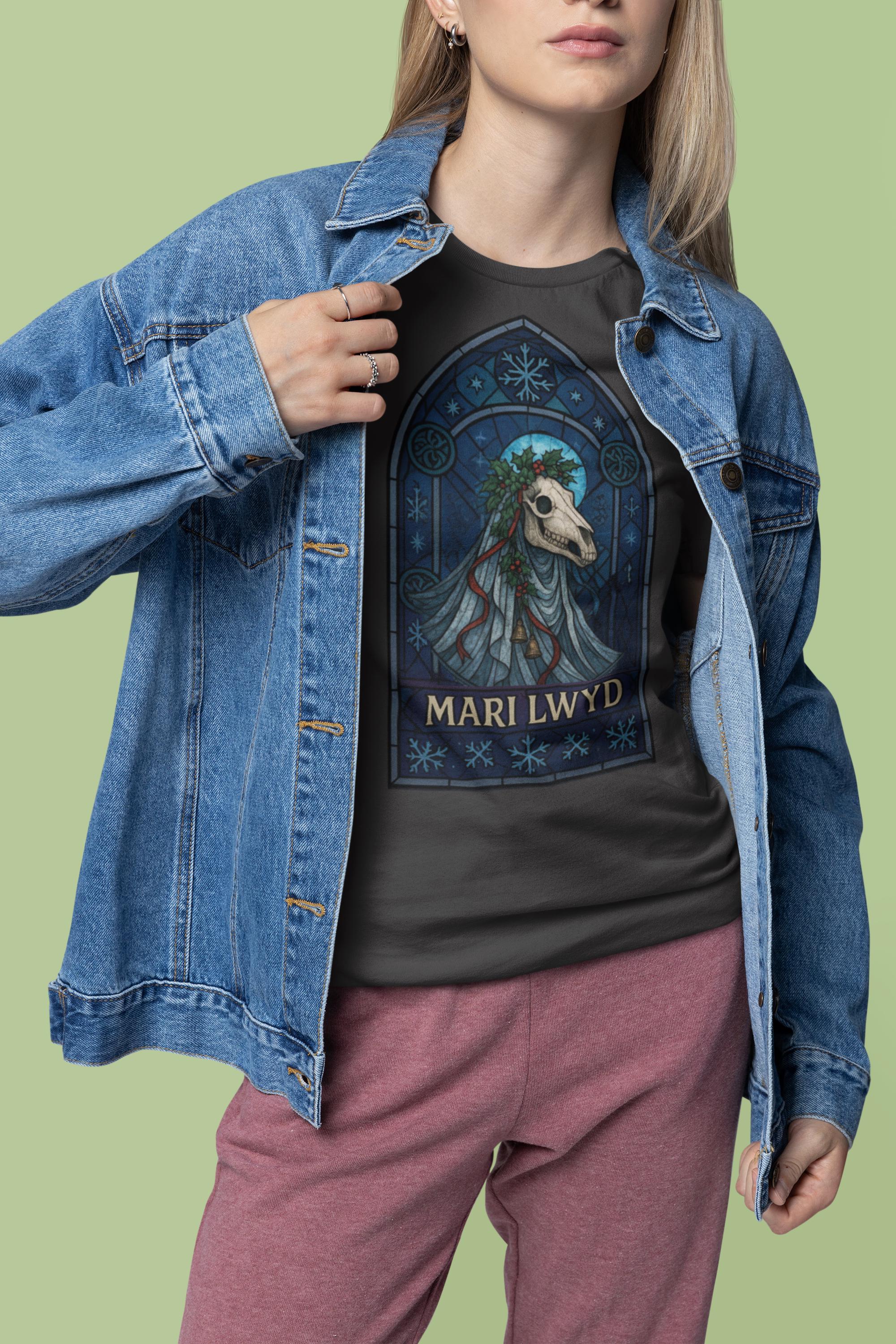 Mari Lwyd Shirt | Spirit of the Winter Gate Stained Glass Design ...