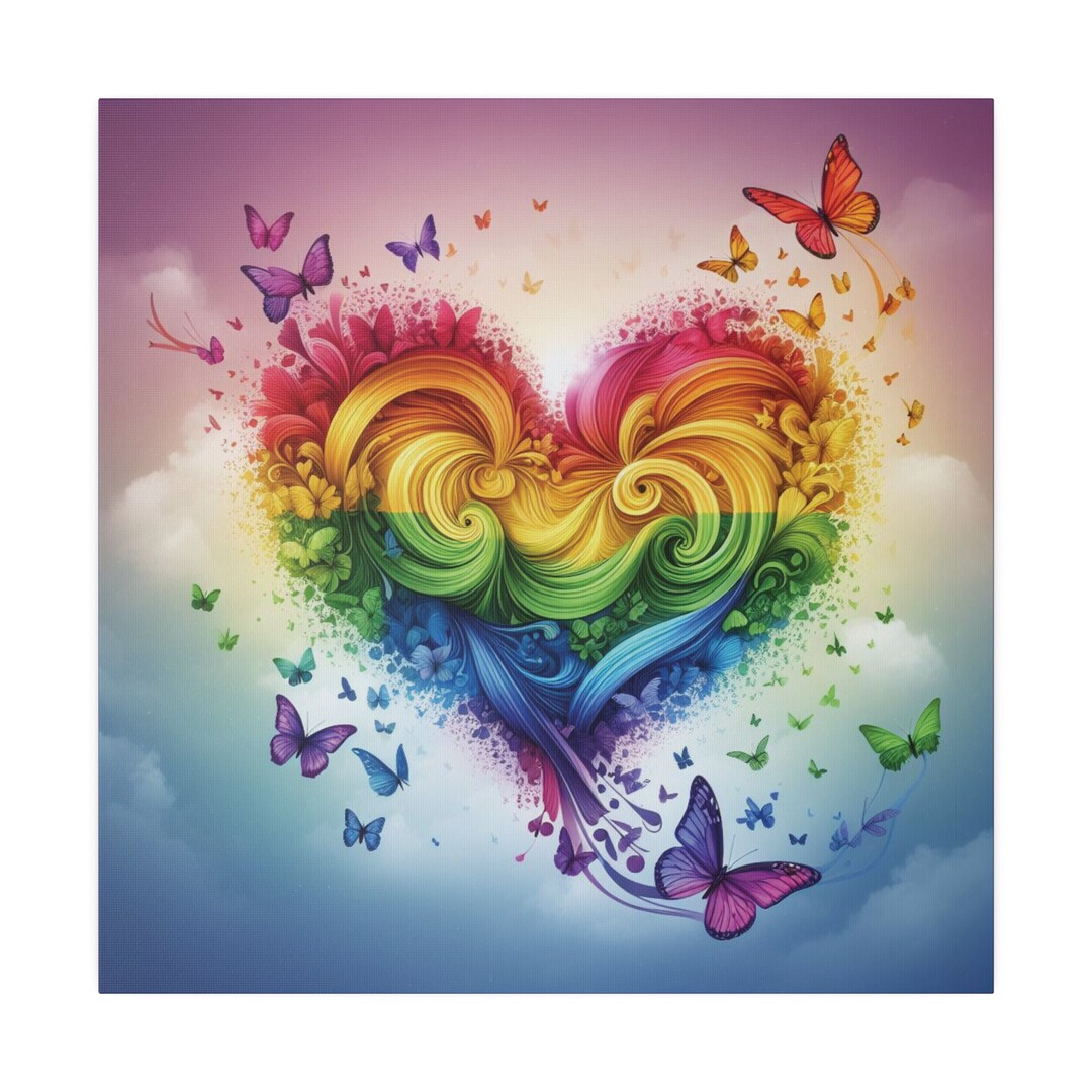 Pride Heart Butterflies Print | LGBTQ+ Pride Wall Art | Gay Pride Decor ...