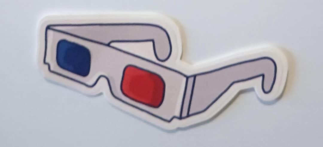 Retro 3D Glasses Sticker - Etsy