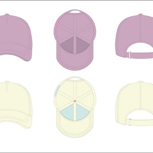 Baseball Cap Technical Drawing, Vector Flat Sketches (AI, EPS, PDF) - Etsy