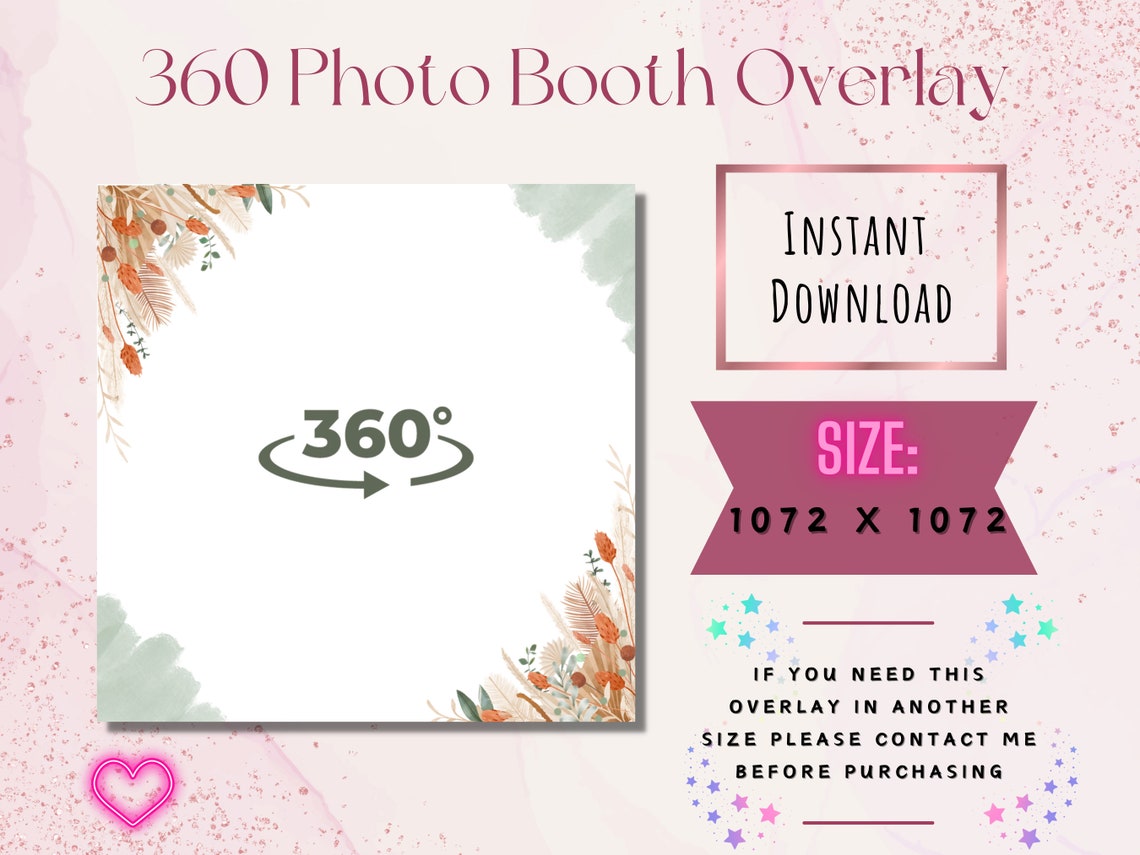 360 Terracotta Sage Overlay, 360 Wedding Overlay, 360 Photo Booth ...