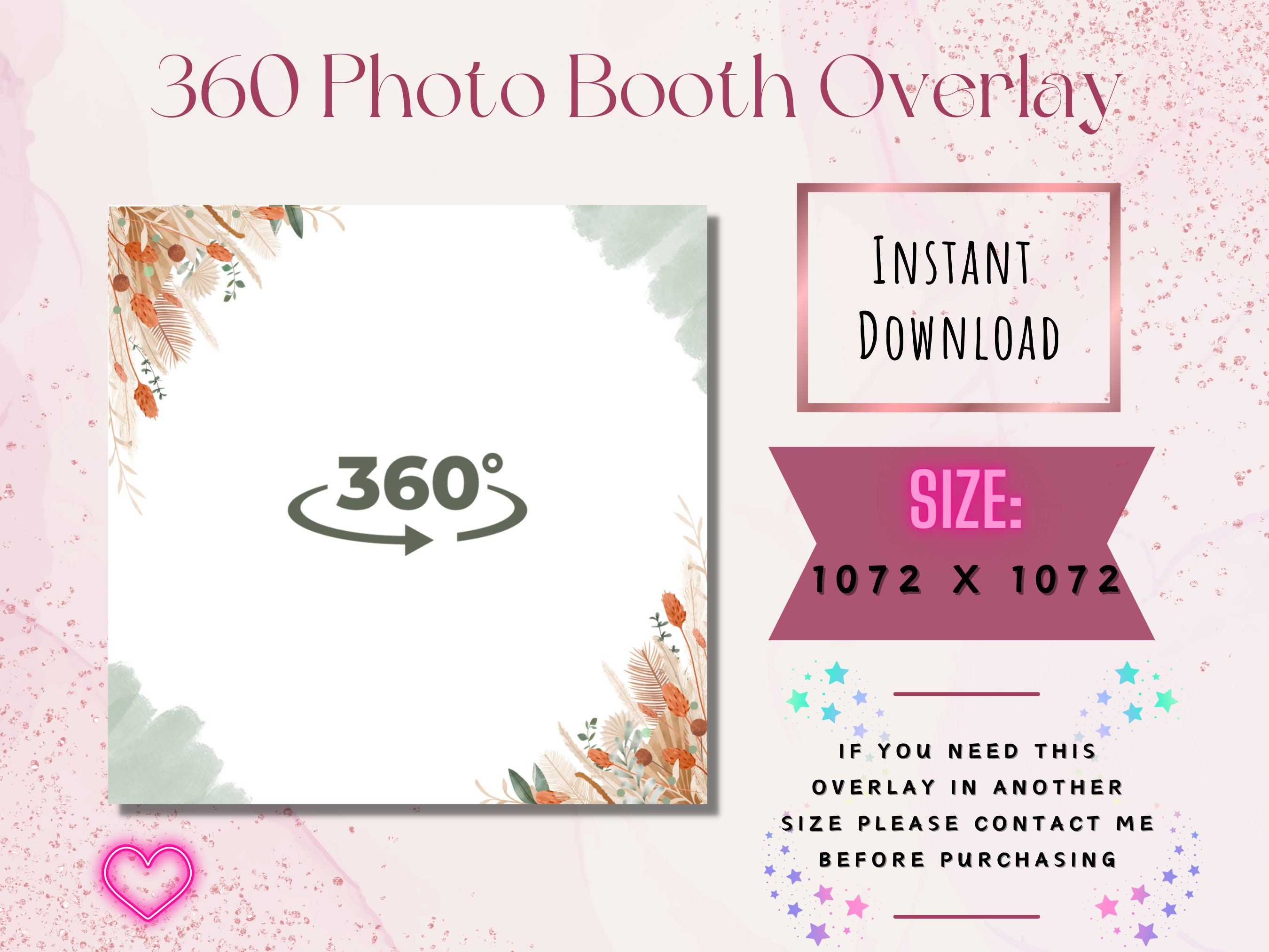 360 Terracotta Sage Overlay, 360 Wedding Overlay, 360 Photo Booth ...