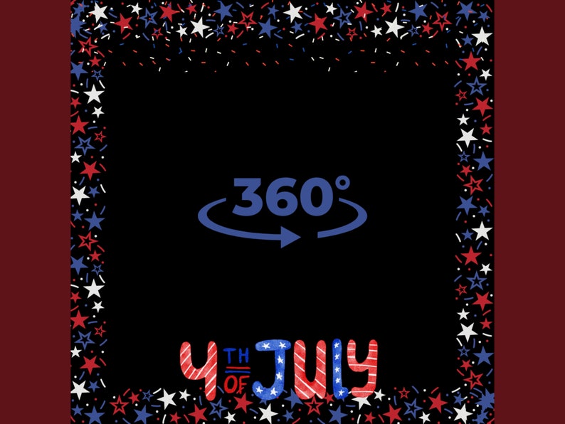 360 Photo Booth Overlay, July 4th Stars Overlay, Independence Day ...