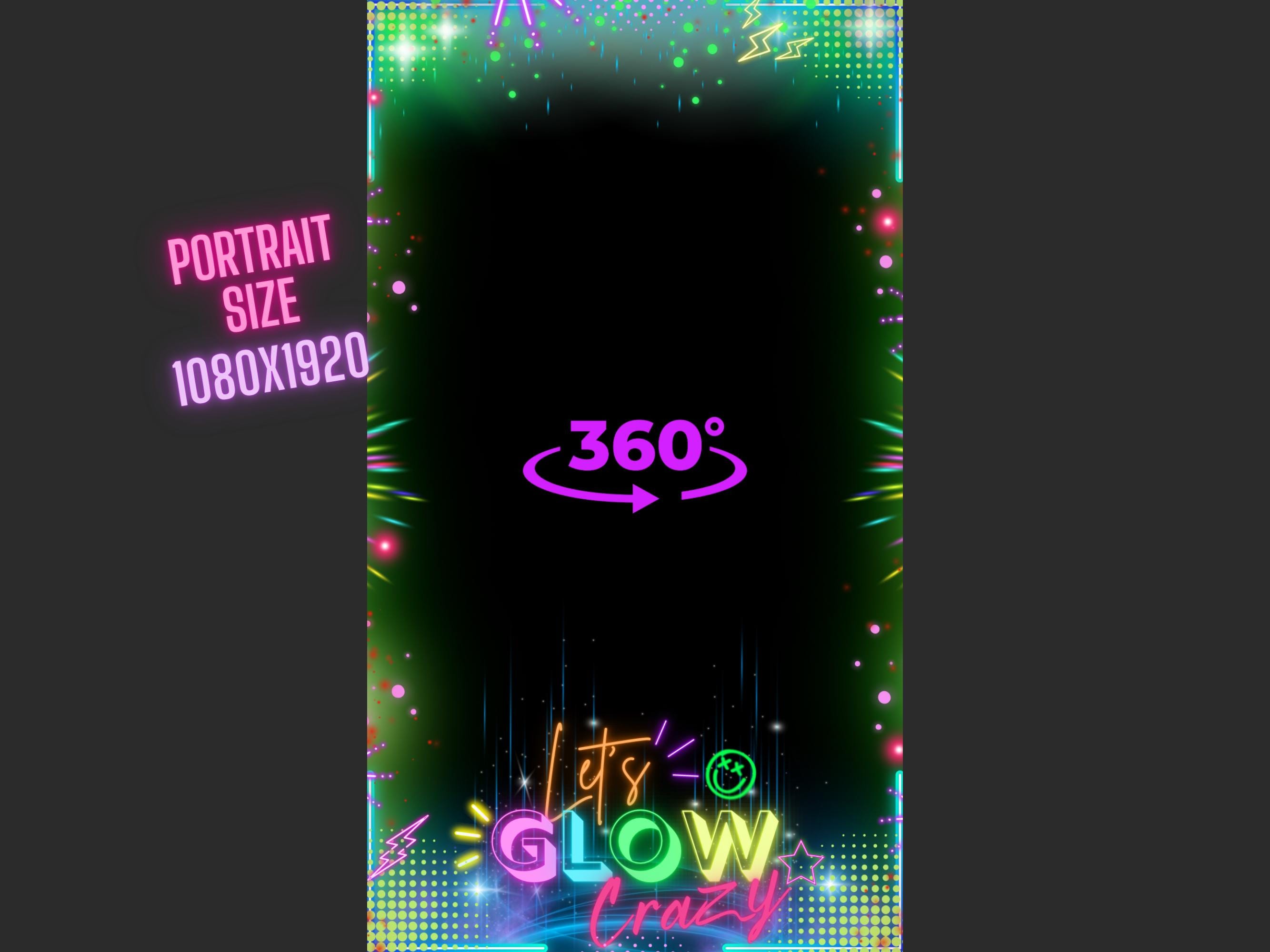 360 Photo Booth Overlay, Neon Glow Party Overlay Template, Graduation ...
