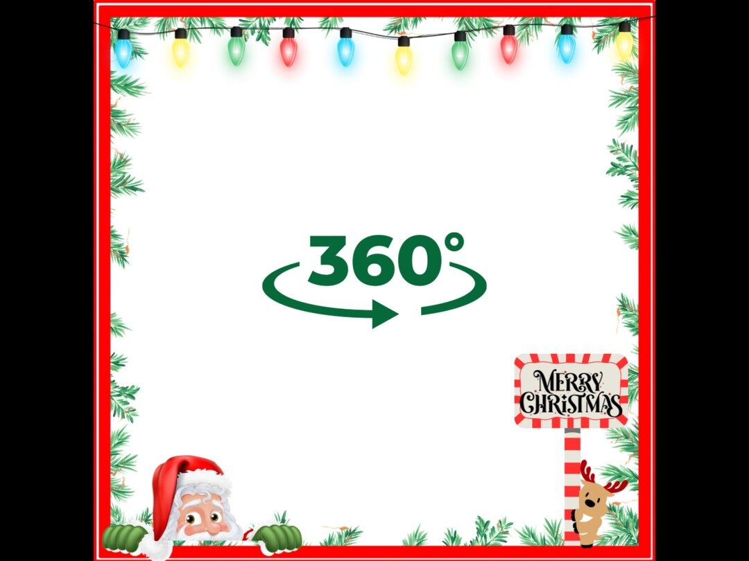 Merry Christmas 360 Photo Booth Overlay, Santa Photo Booth, Holiday ...