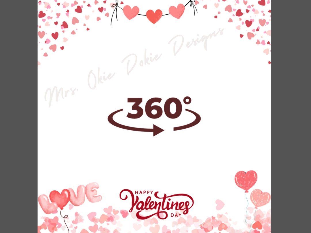 360 Photo Booth Overlay, Pink Valentines Day Overlay, Heart Overlay ...