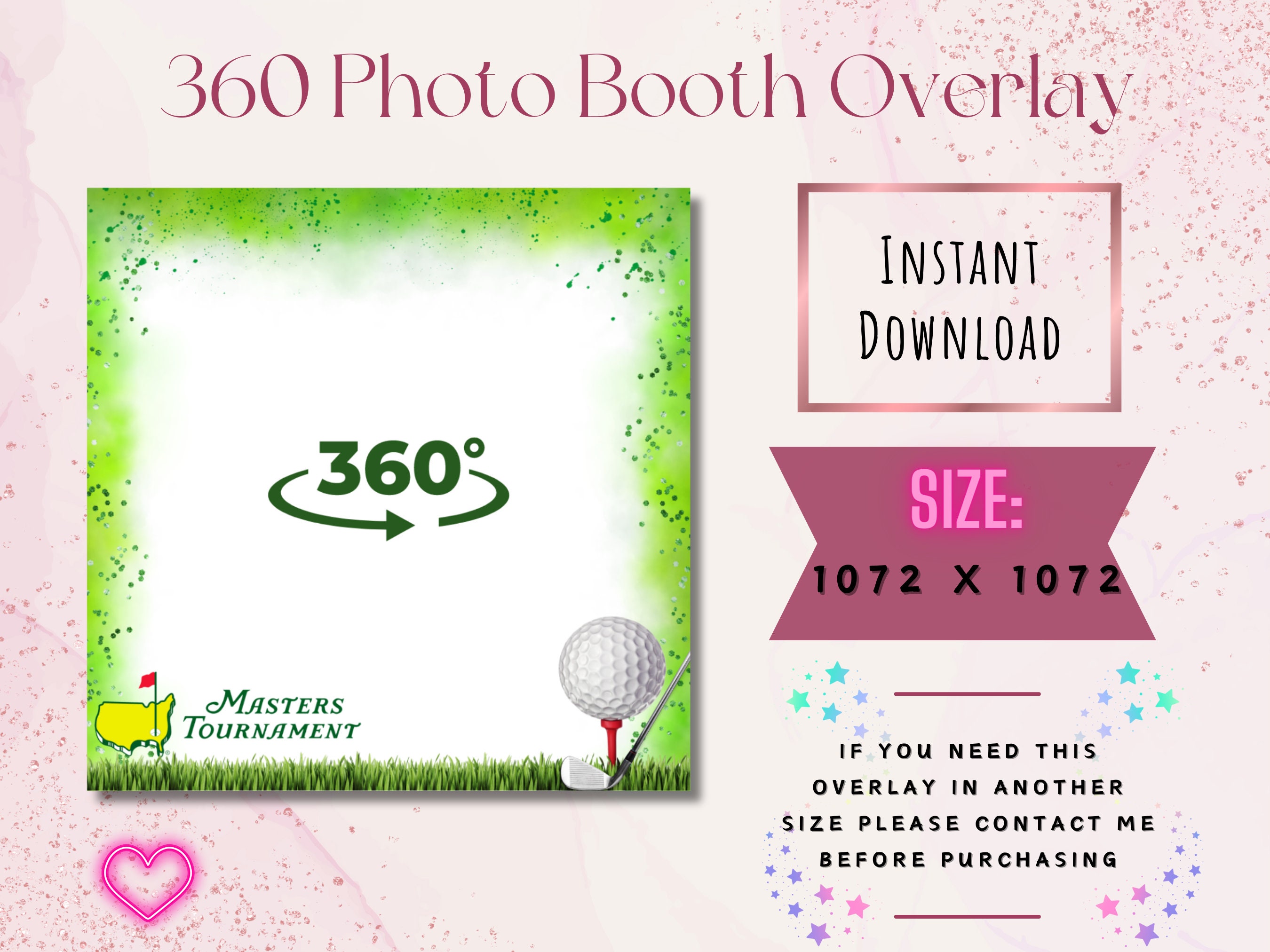 360 Photo Booth Overlay, the Masters Tournament Golf Overlay, Photo ...