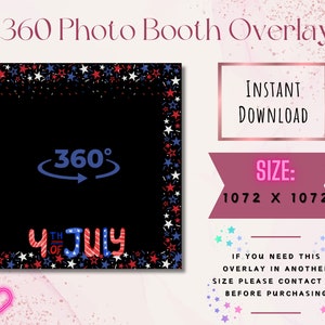 360 Photo Booth Overlay, July 4th Stars Overlay, Independence Day ...
