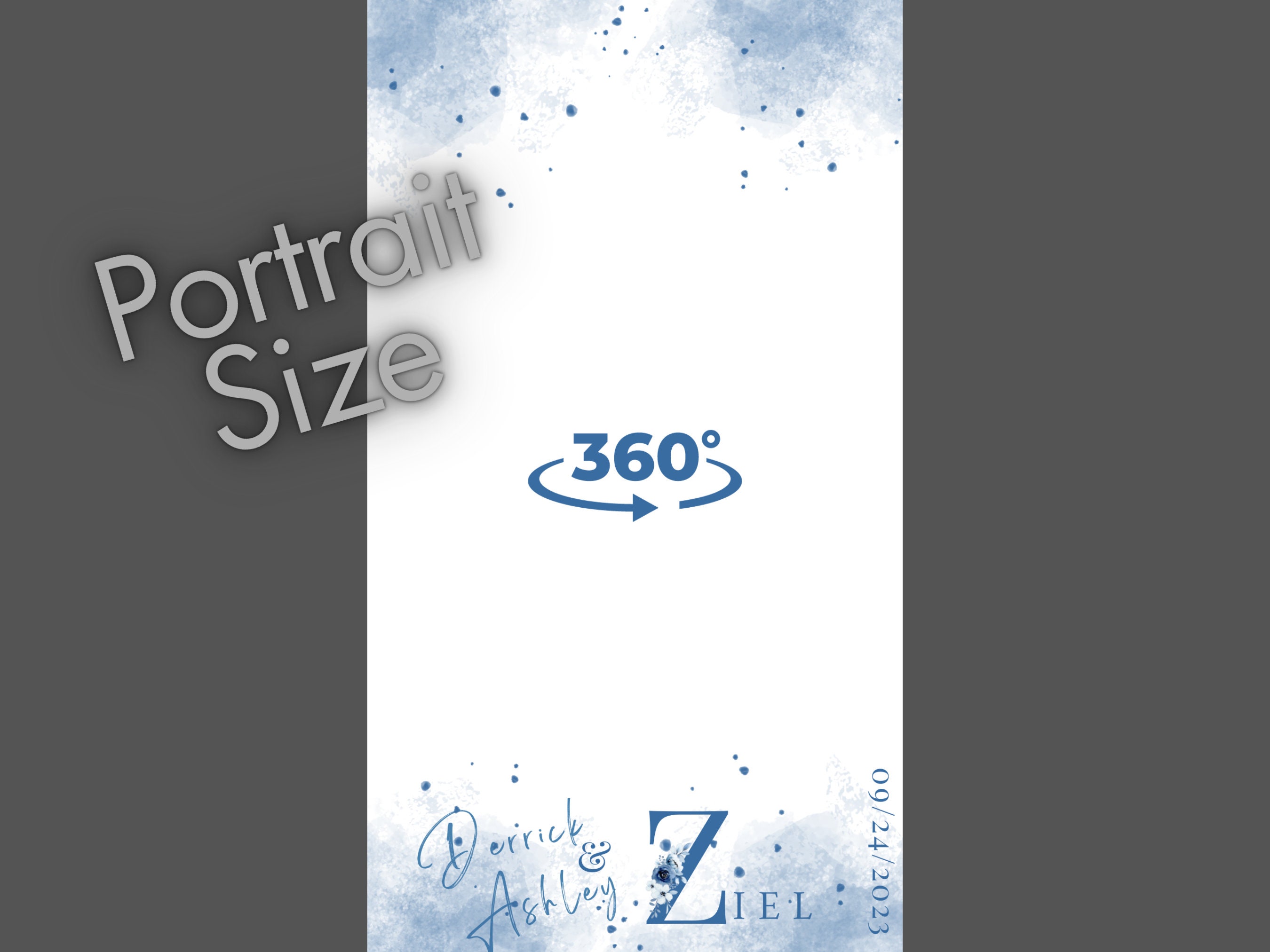 360 Photo Booth Overlay, Dusty Blue Photo Booth Overlays, 360 Wedding ...