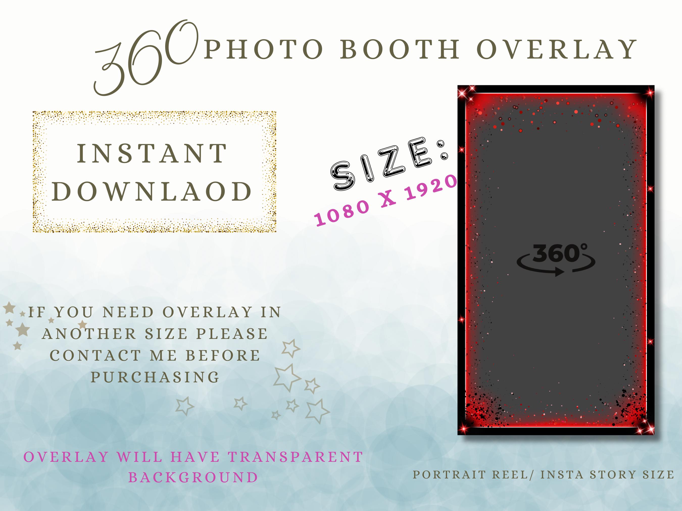 360 Photo Booth Overlay, Wedding Overlay, Portrait Size Overlay ...