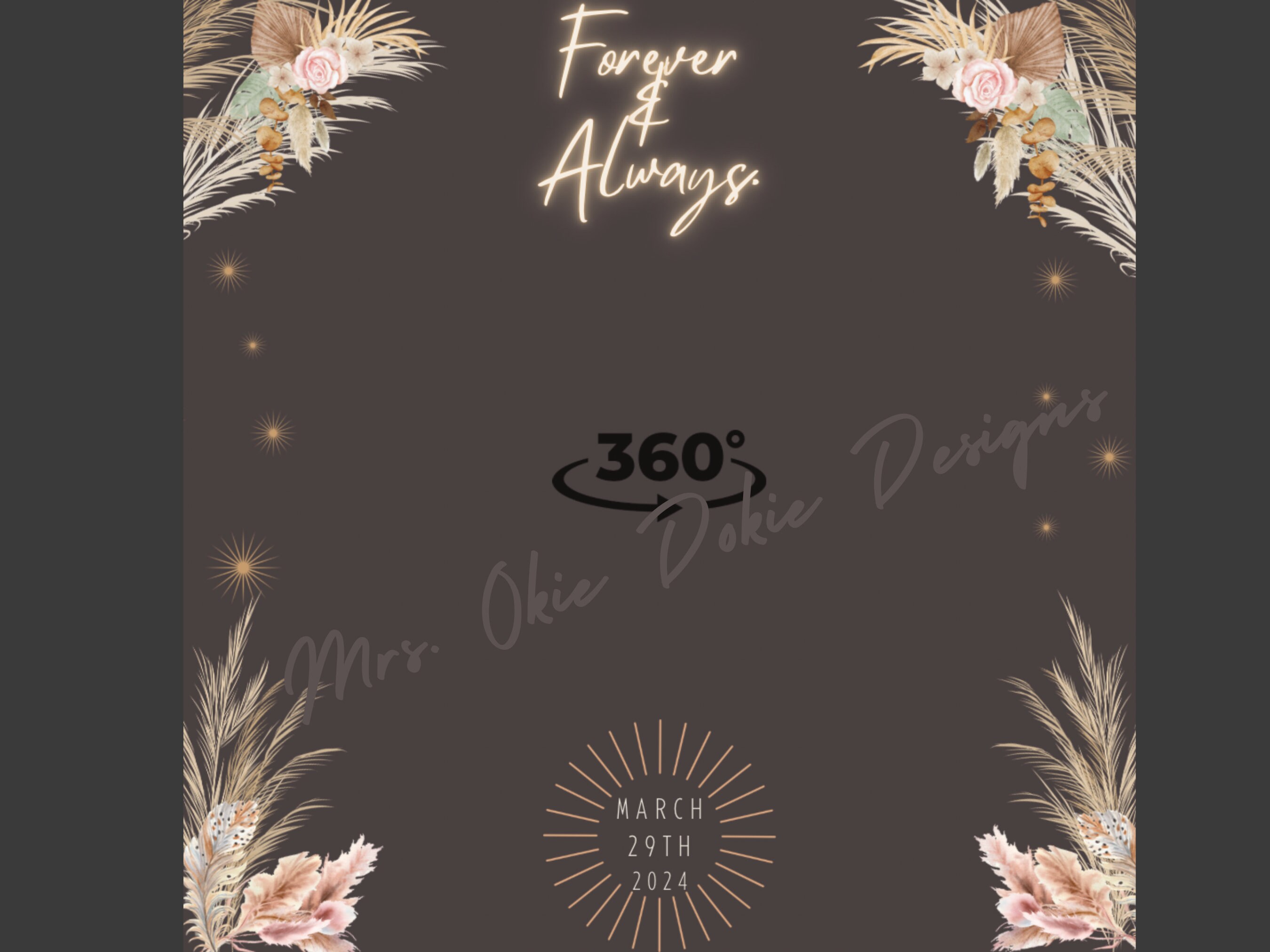 360 Photo Booth Overlay, Wedding Overlay, 360 Wedding Overlay, Boho ...