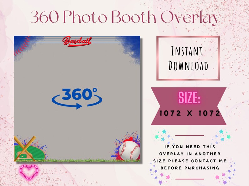 Baseball 360 Photo Booth Overlay, Baseball Overlay, Video Booth Overlay ...
