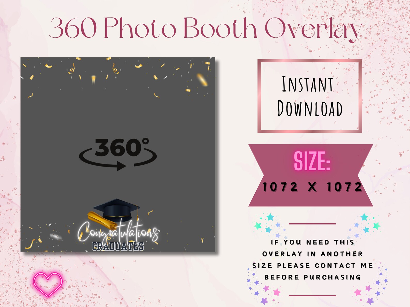 360 Photo Booth Overlay, 360 Gold Overlay, 360 Graduation Overlay ...