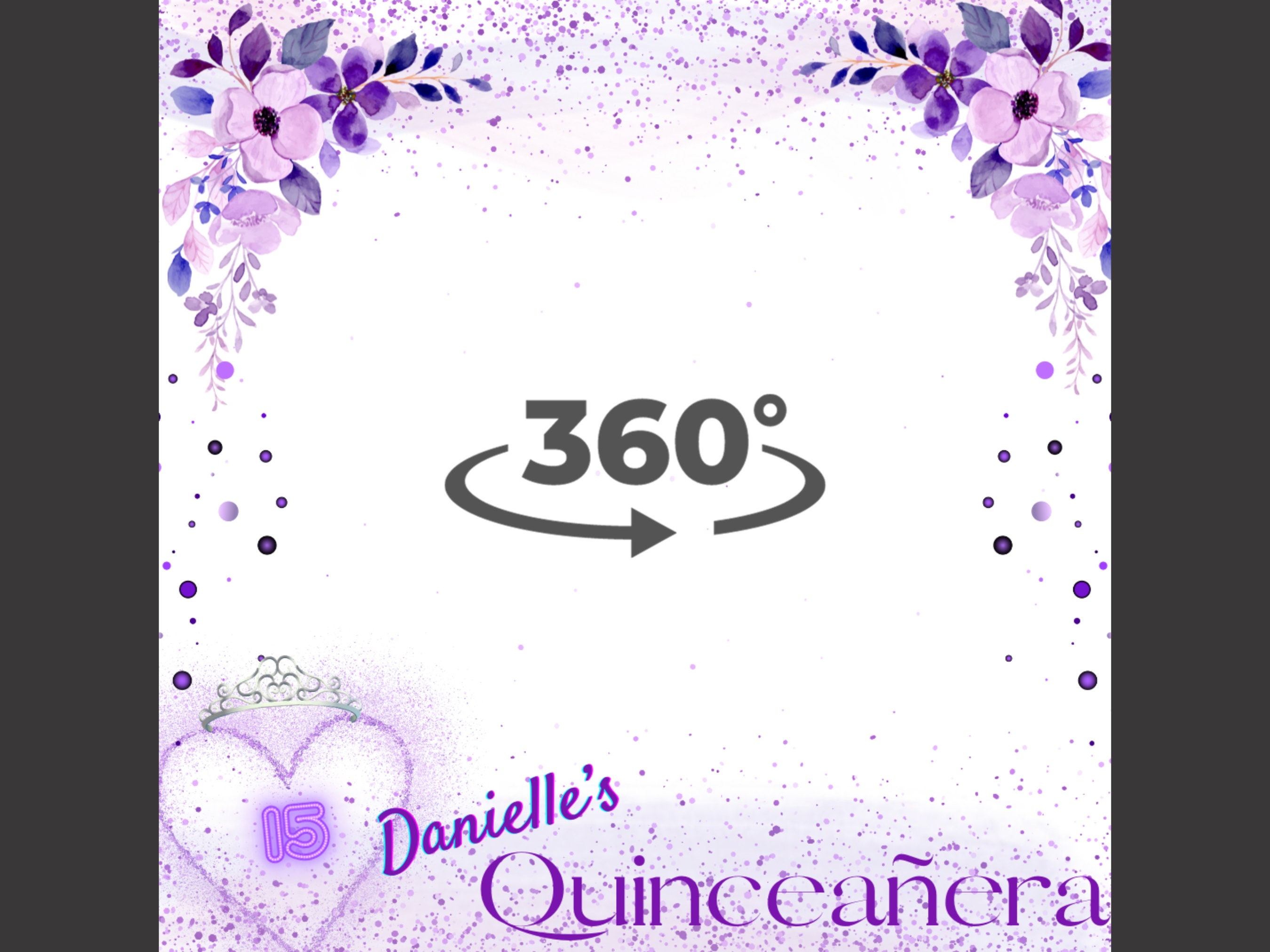 Quinceanera 360 Photo Booth Overlay, Quinceanera Overlay, 360 Video ...
