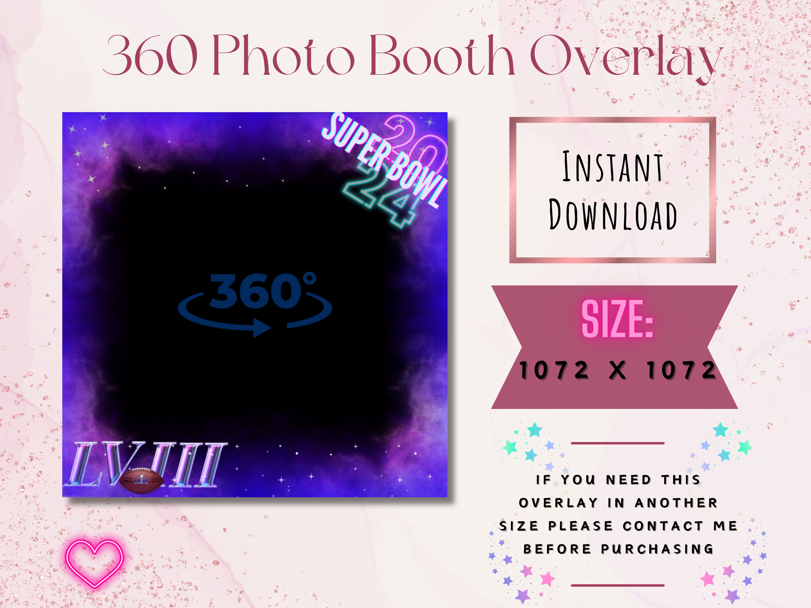 360 Super Bowl Overlay, Football Super Bowl 2024 Overlay, Photo Booth ...