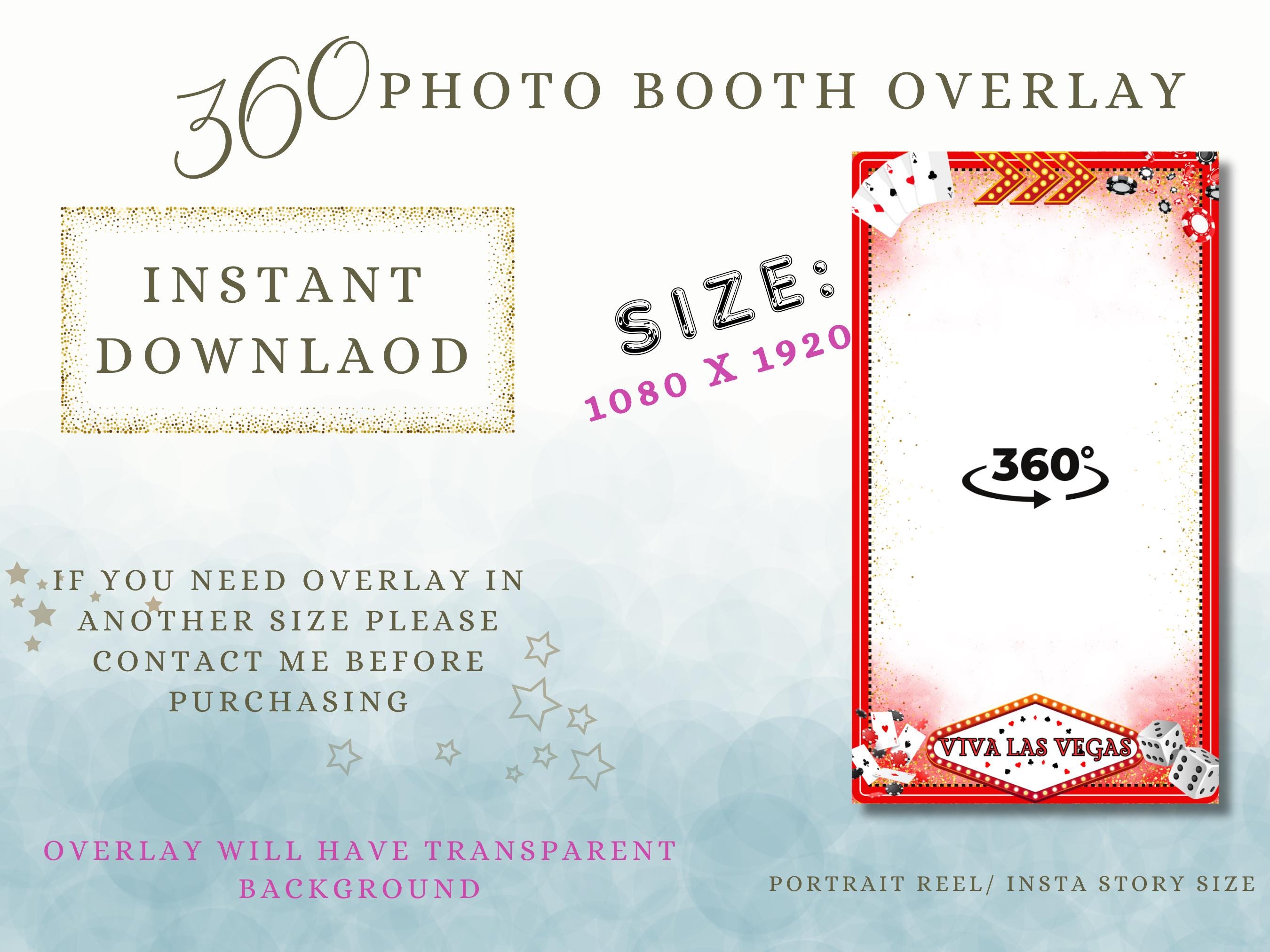 360 Photo Booth Overlay, 360 Birthday Overlay, Viva Las Vegas 360 ...