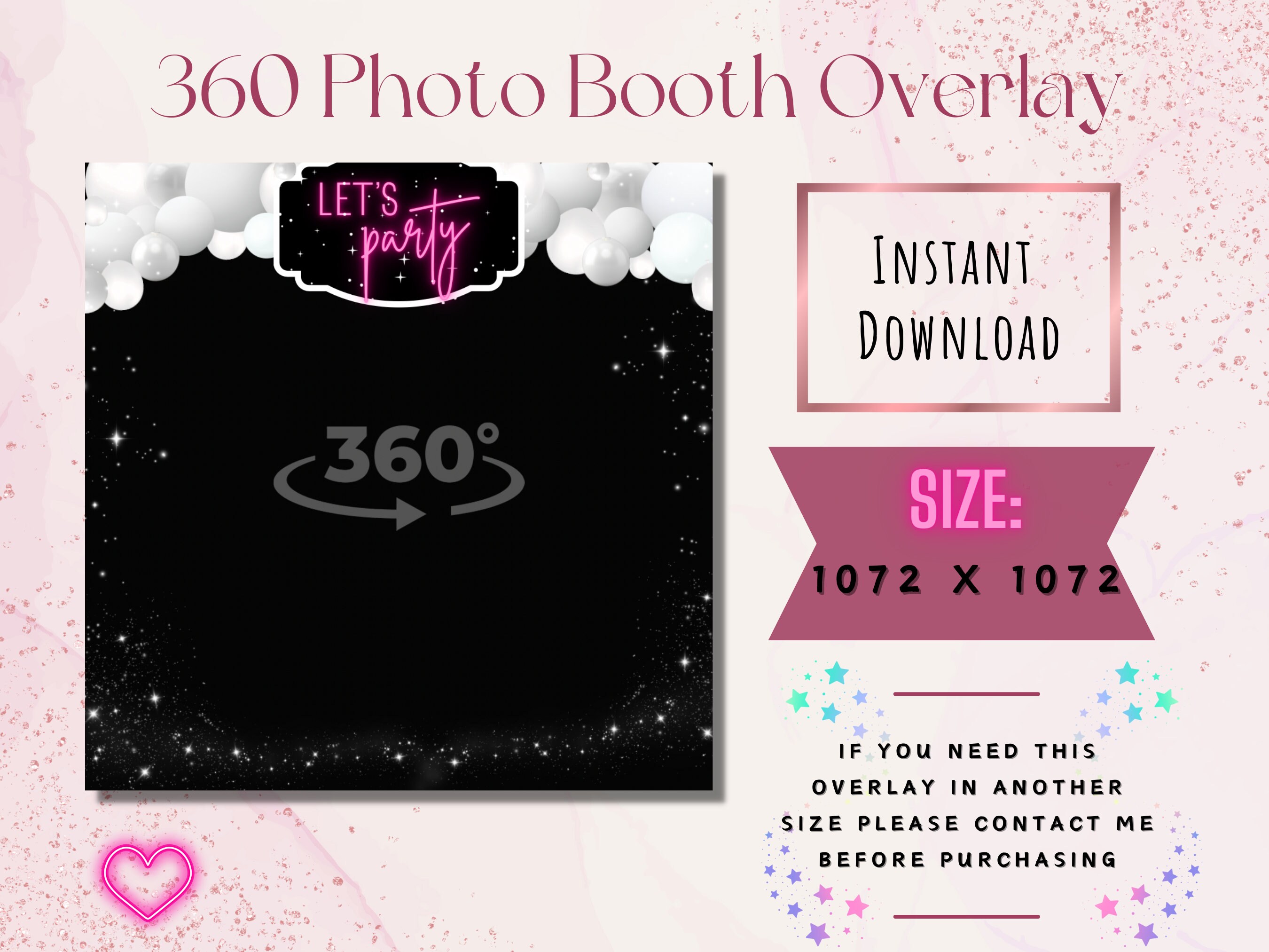 360 Photo Booth Overlay, Let’s Party Overlay, Birthday Overlay ...