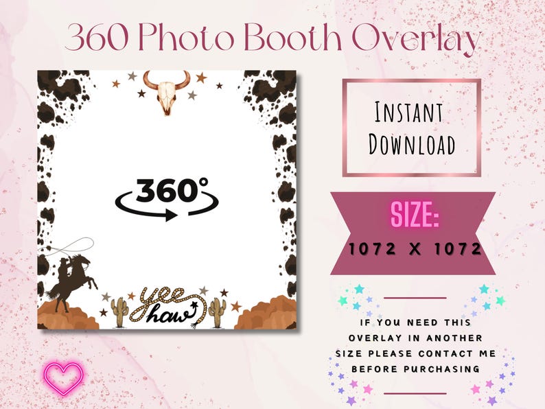 360 Photo Booth Overlay, Cowboy Overlay for Photo Booth, Texas Overlay ...
