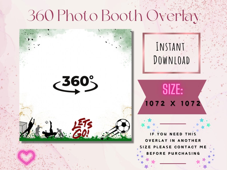 Soccer Overlay, 360 Photo Booth Overlay, Video Booth Soccer Overlay ...