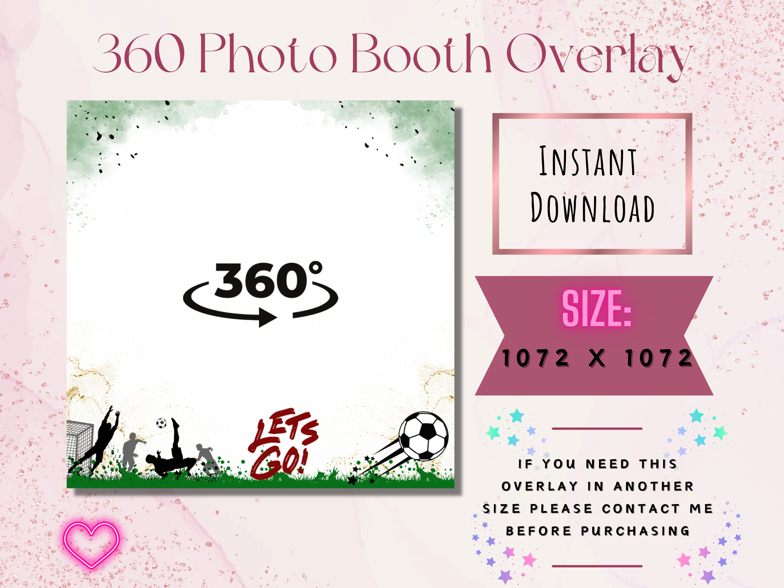 Soccer Overlay, 360 Photo Booth Overlay, Video Booth Soccer Overlay ...