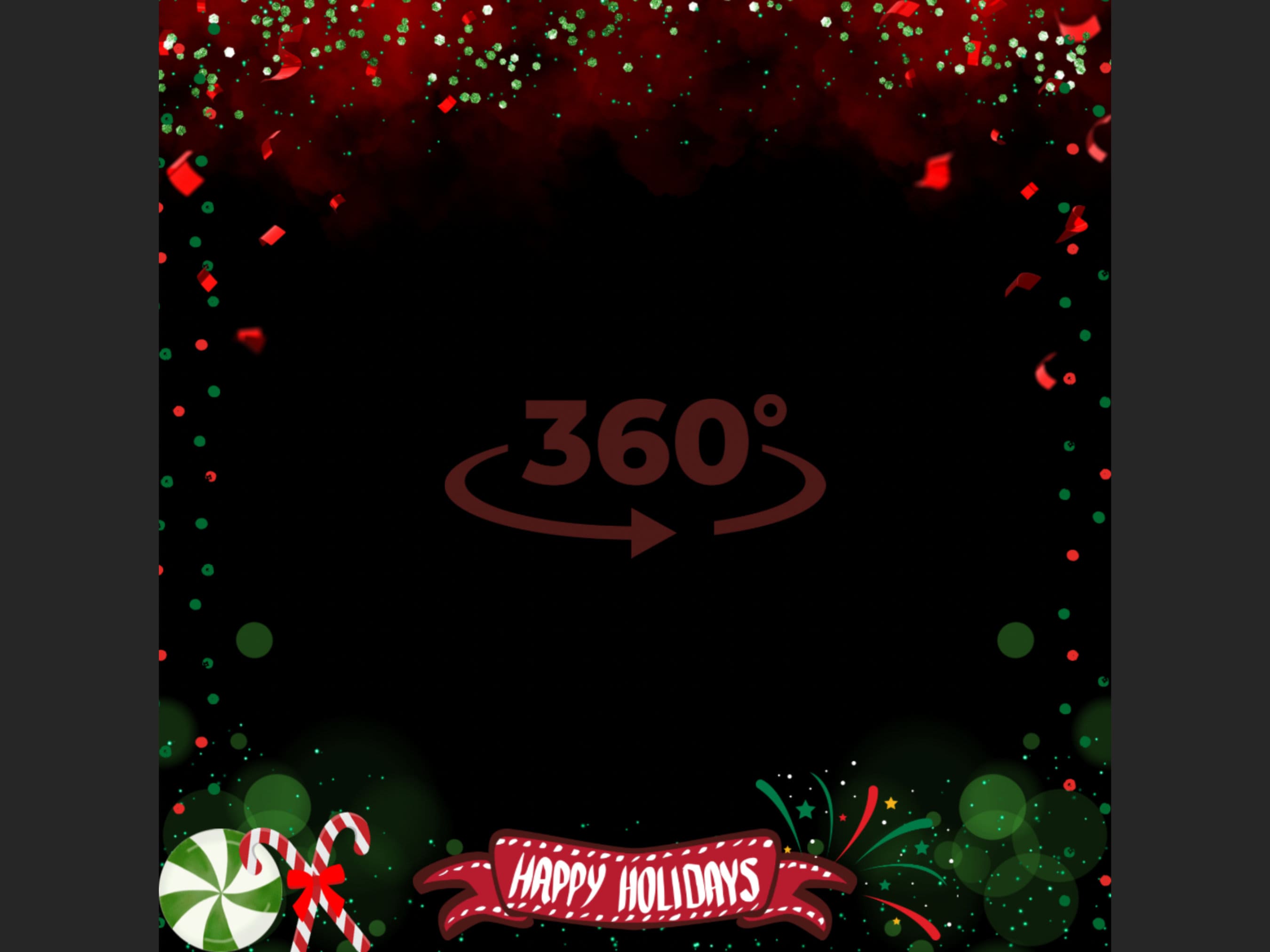 360 Photo Booth Holiday Overlay, Happy Holidays Overlay, Red and Green ...