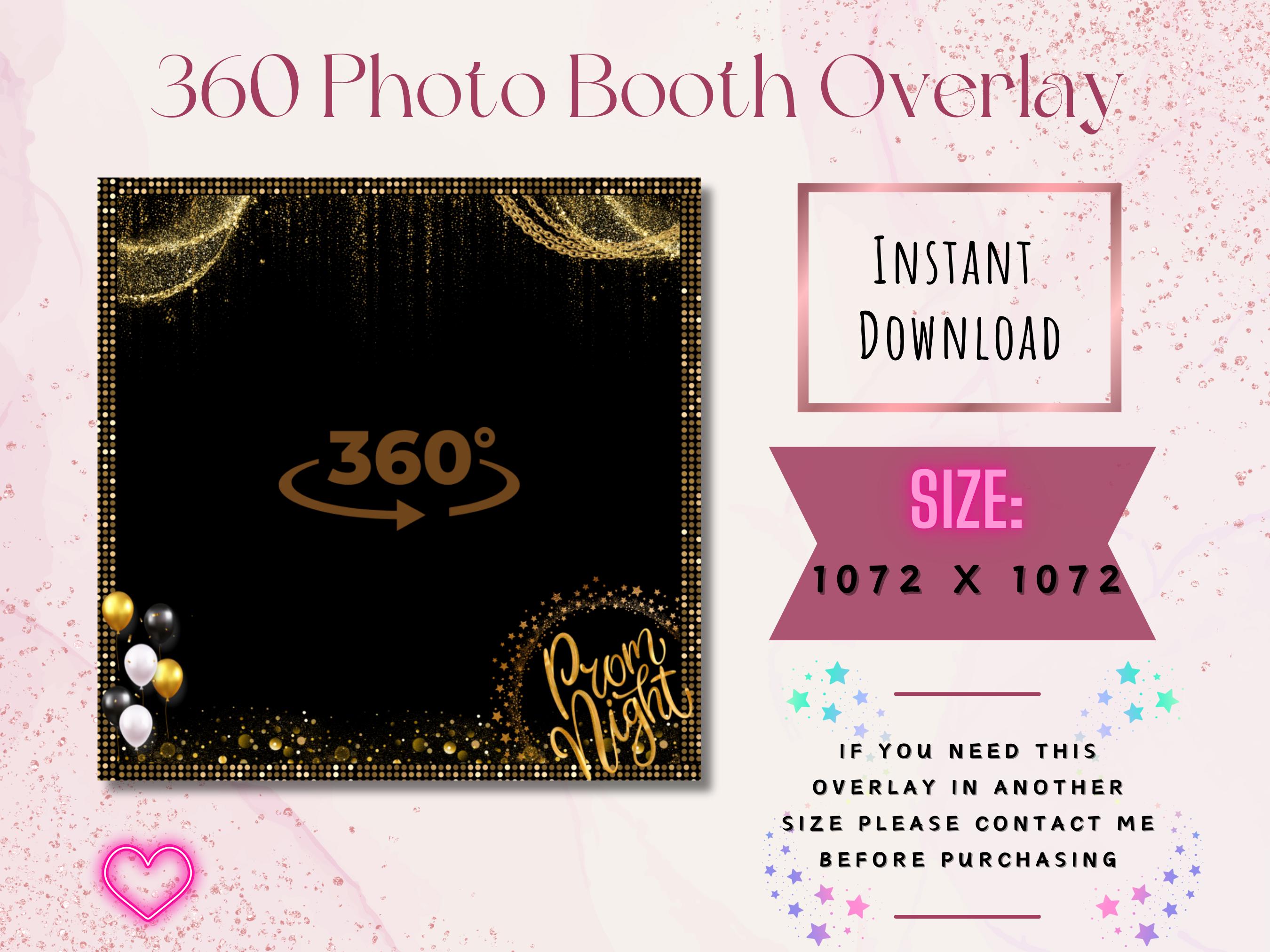 360 Photo Booth Overlay, Prom Overlay, Gold Prom 360 Overlay, Video ...