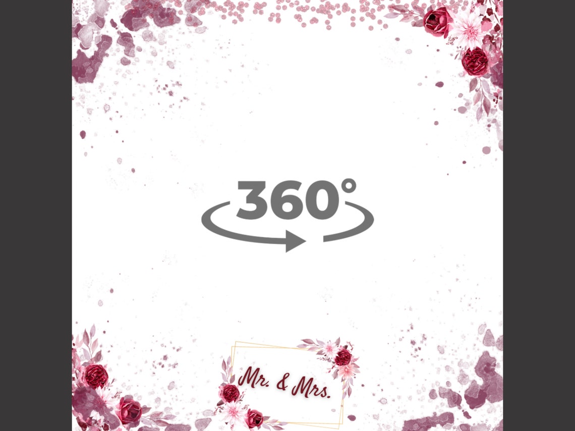 360 Photo Booth Overlay, Wedding Overlay, Burgundy Wedding, Birthday ...