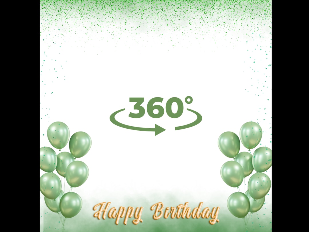 360 Photo Booth Overlay, Green Overlay, Birthday Green Overlay, Gold ...